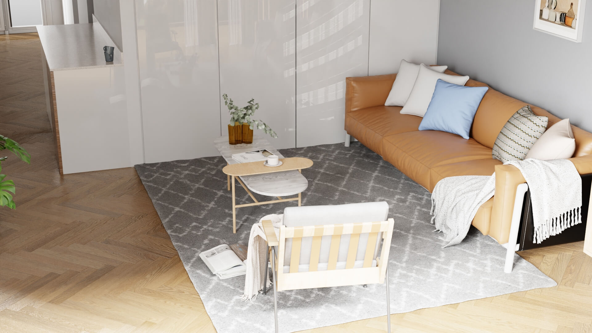 Nordic Modern Living Room Blender - 3D Model by JIEXI