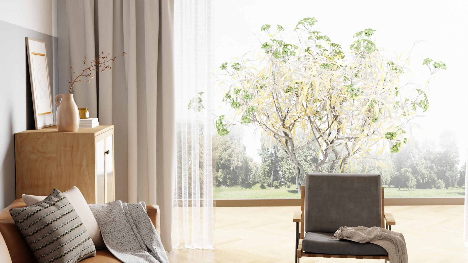 Nordic Modern Living Room Blender - 3D Model by JIEXI