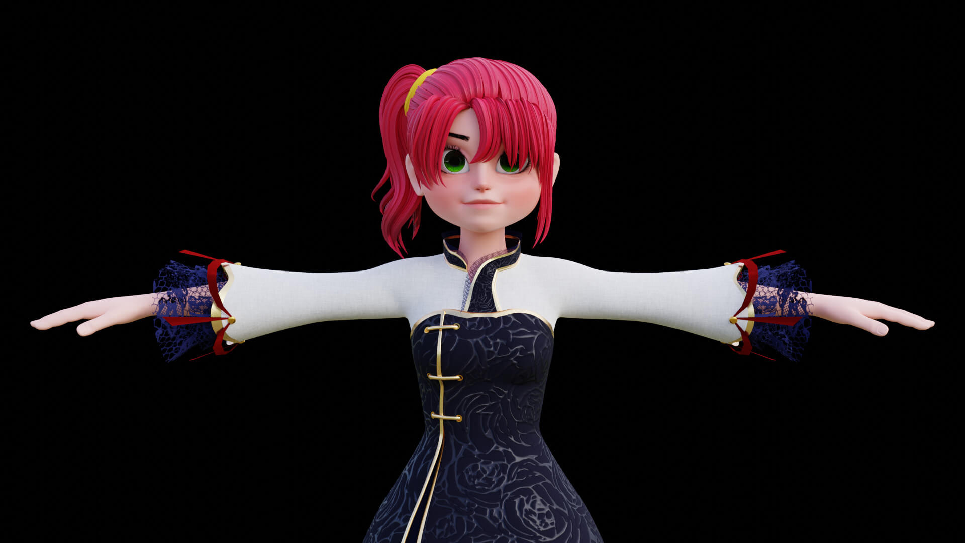 Cartoon Girl - 3D Model by jiten