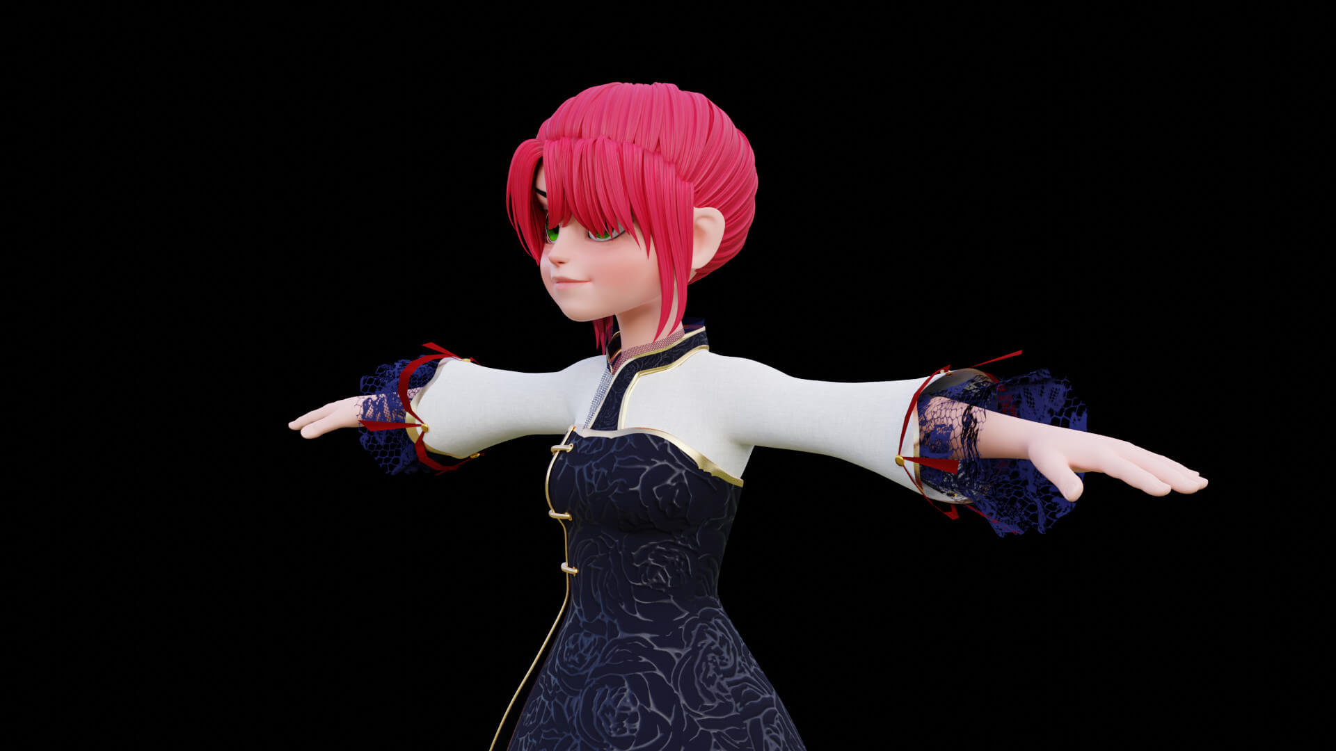 Cartoon Girl - 3D Model by jiten