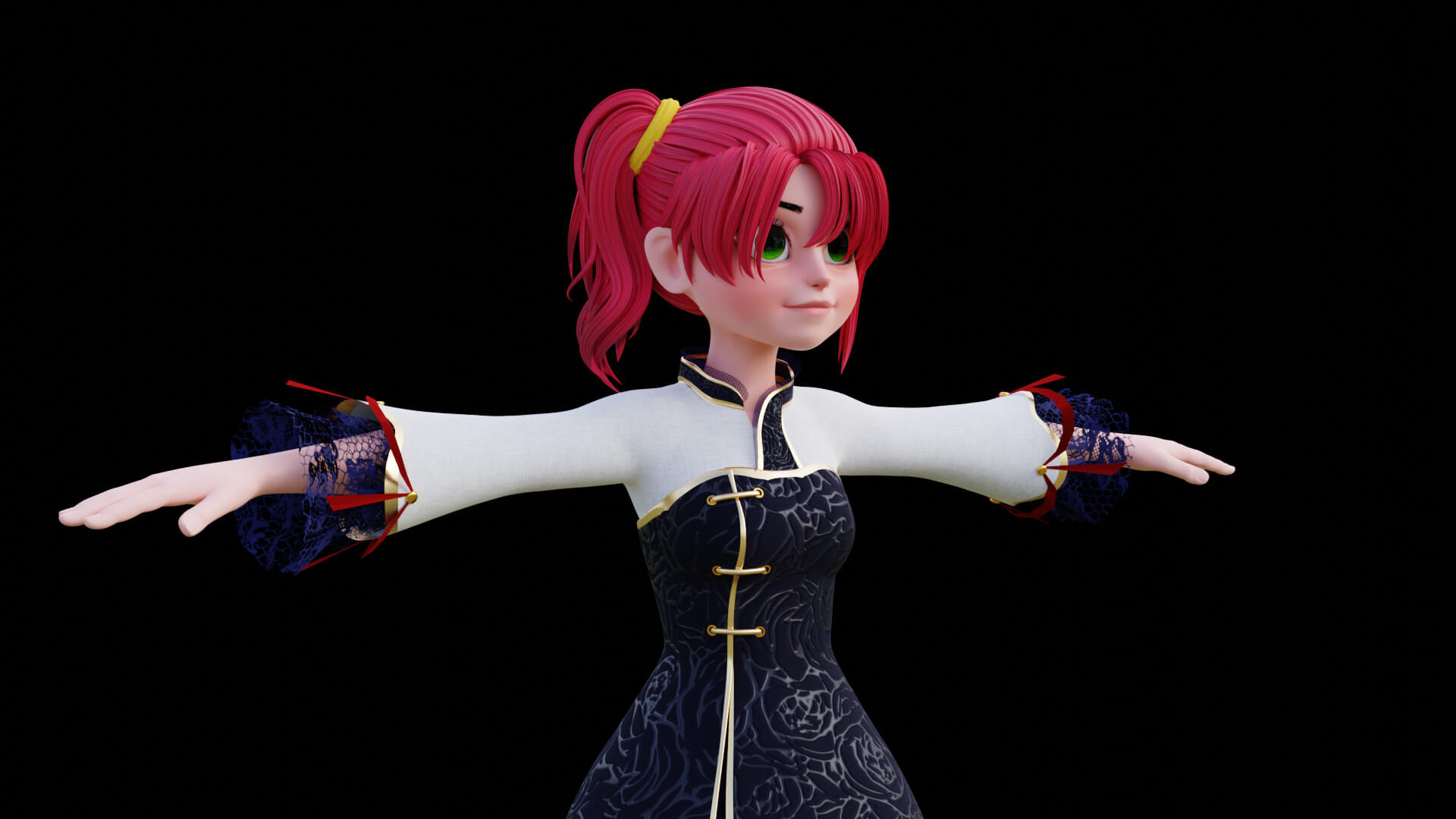 Cartoon Girl - 3D Model by jiten