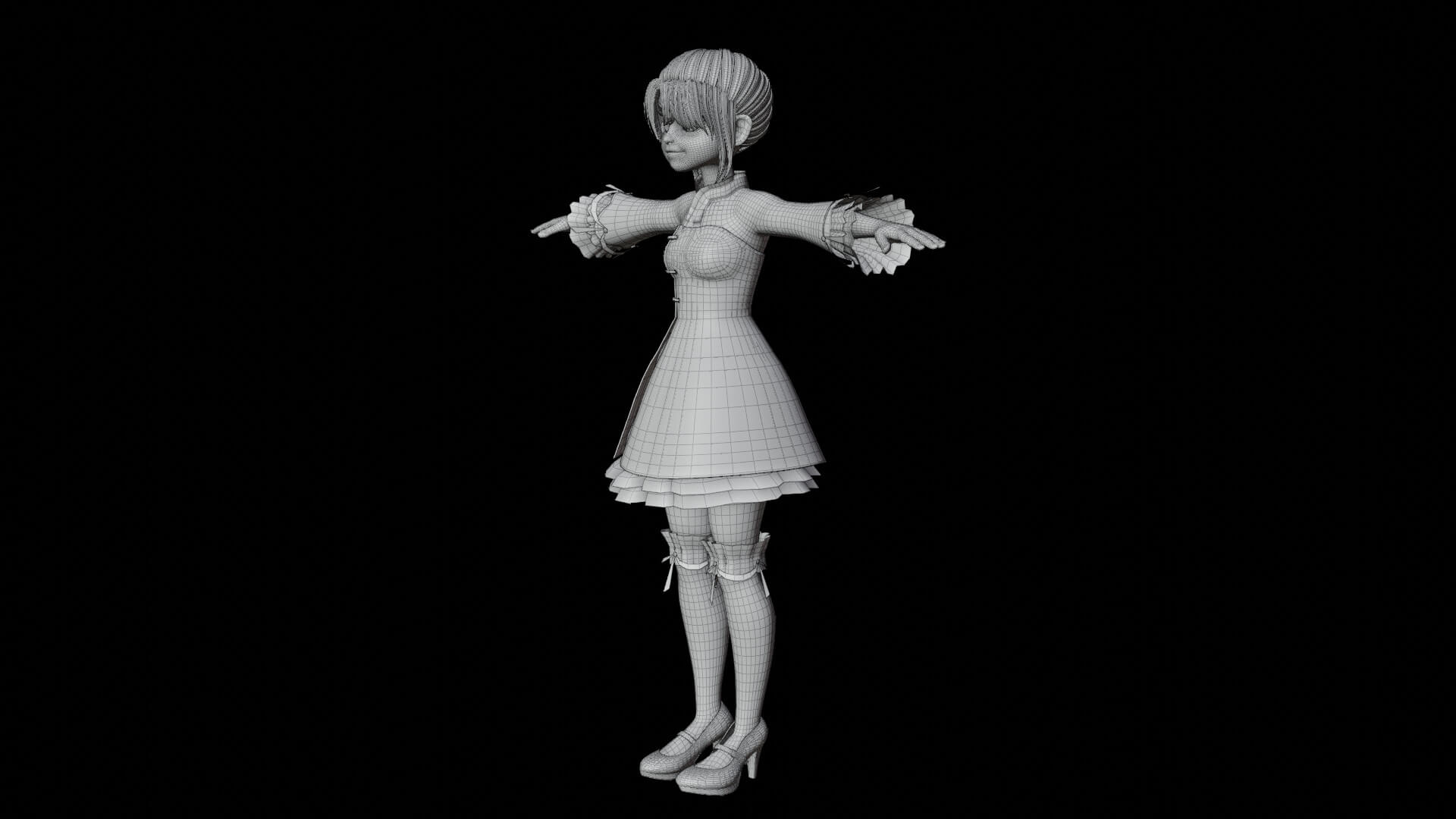Cartoon Girl 3d Model By Jiten