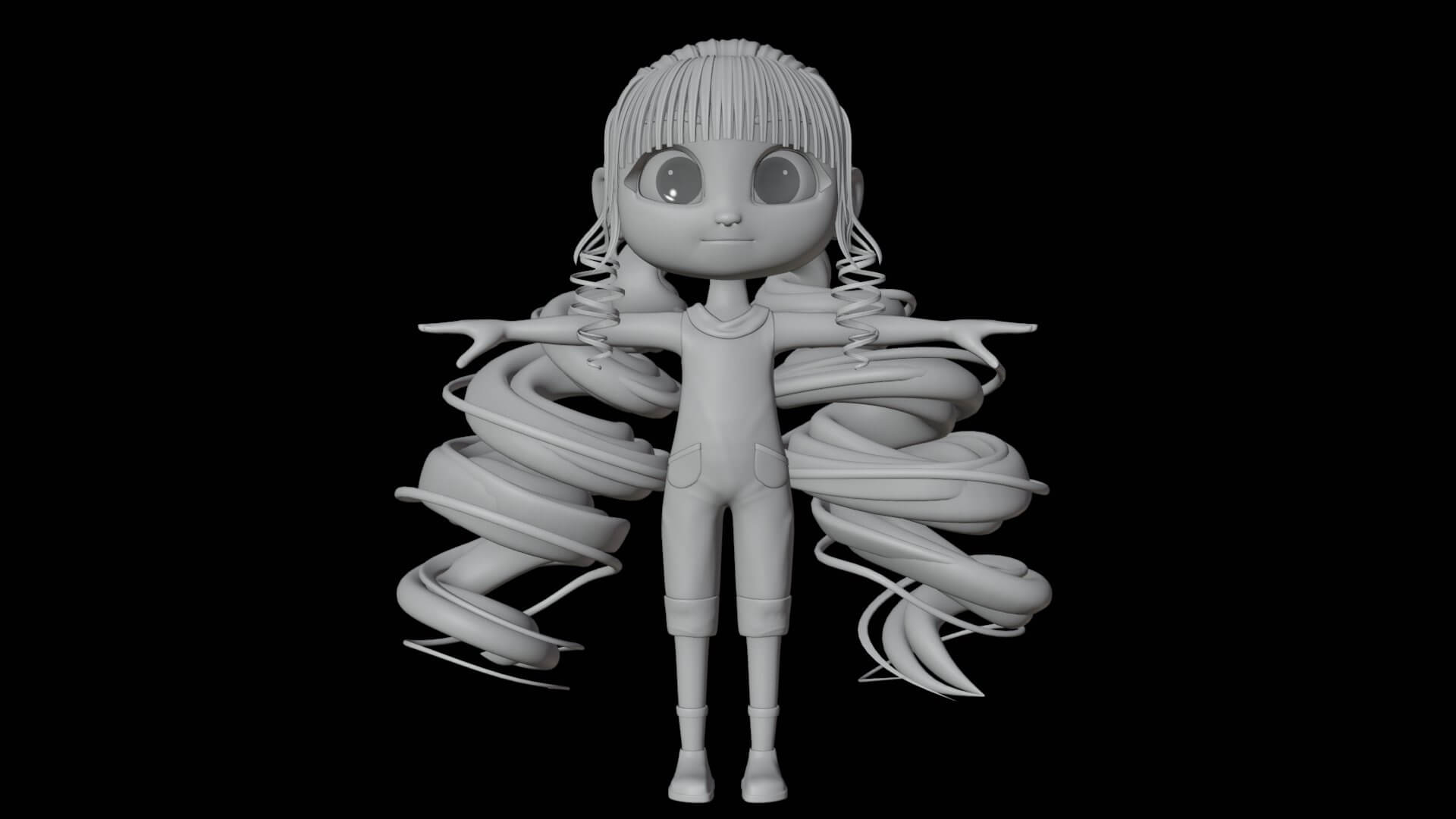 Cartoon Girl 3d Model By Jiten