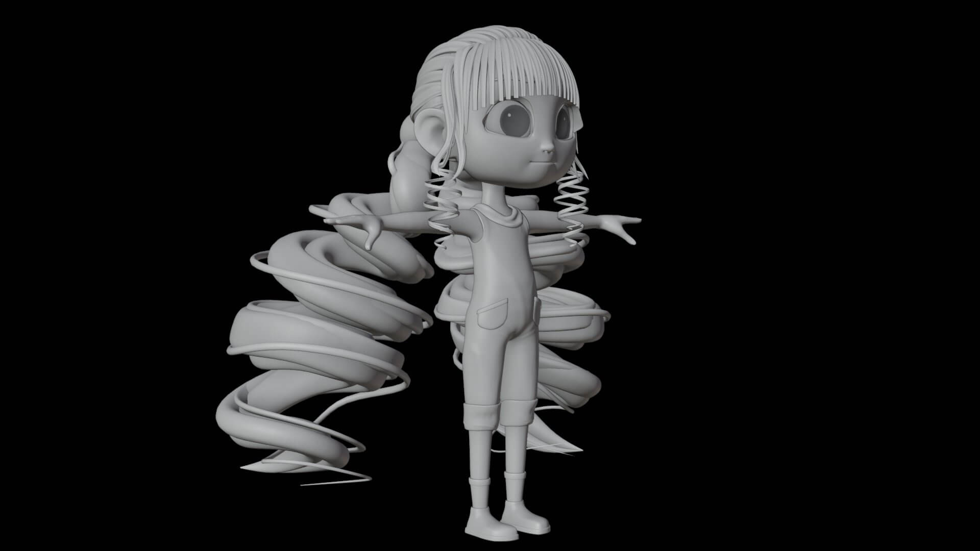 Cartoon Girl - 3D Model by jiten