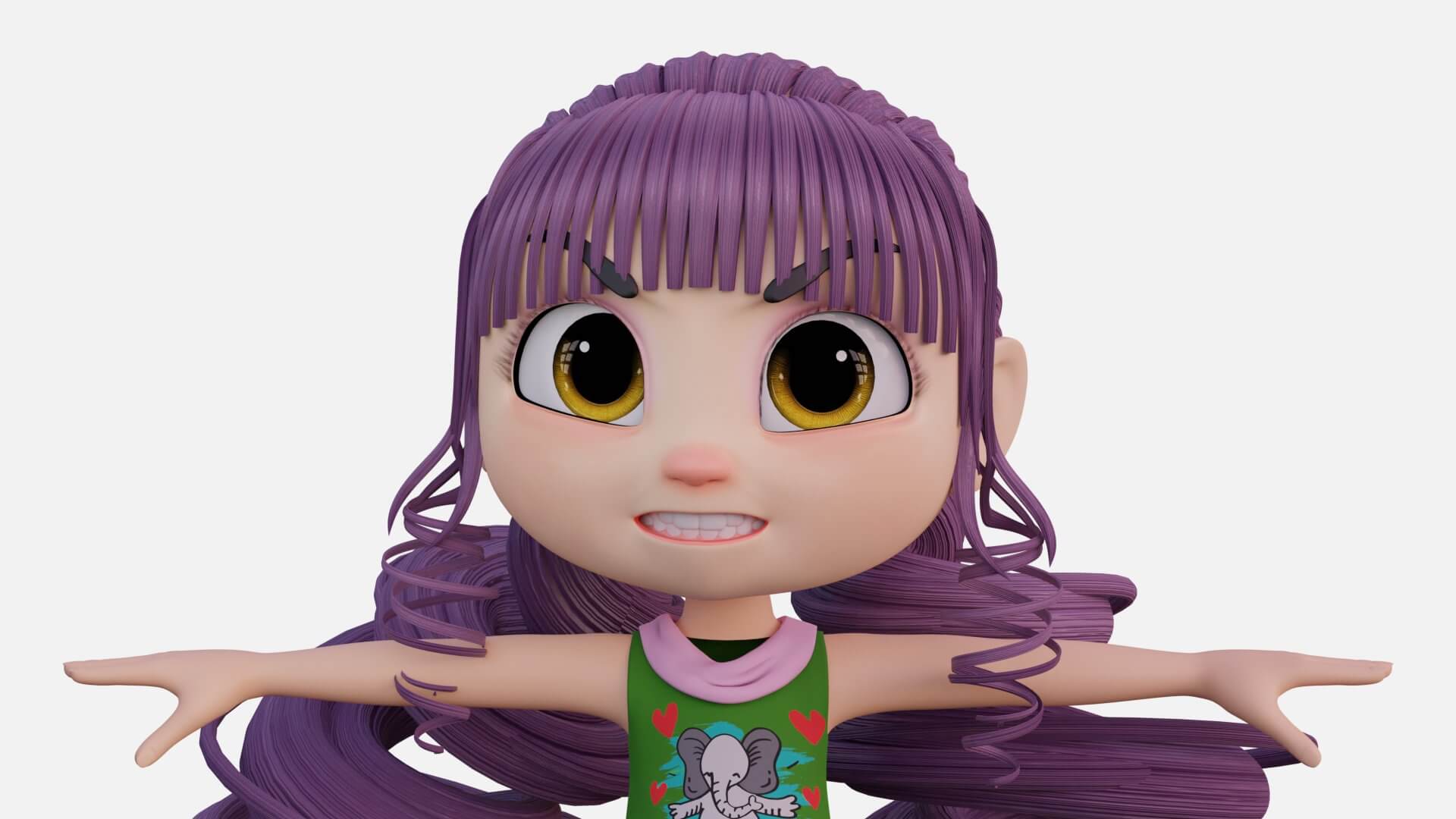 Cartoon Girl 3d Model By Jiten
