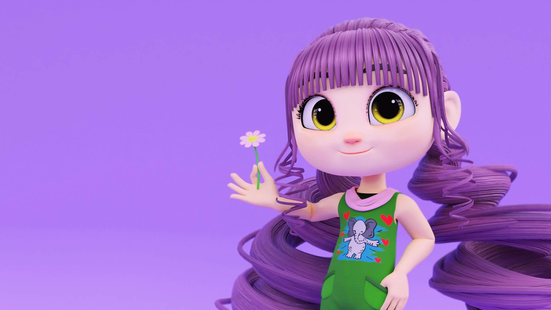 Cartoon Girl - 3D Model by jiten
