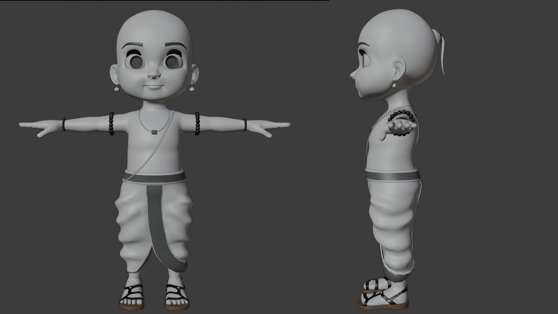 Cartoon Indian Pandit - 3D Model by jiten