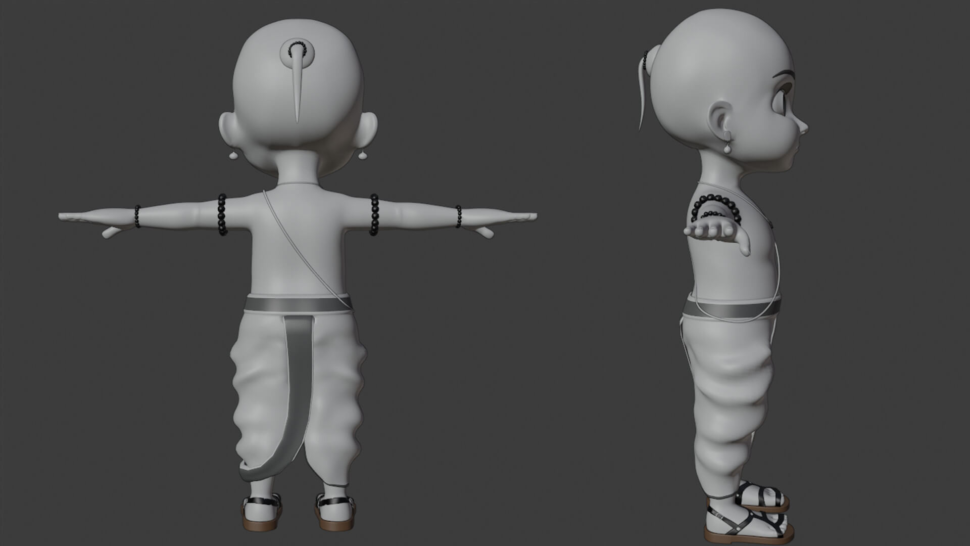Cartoon Indian Pandit - 3D Model by jiten