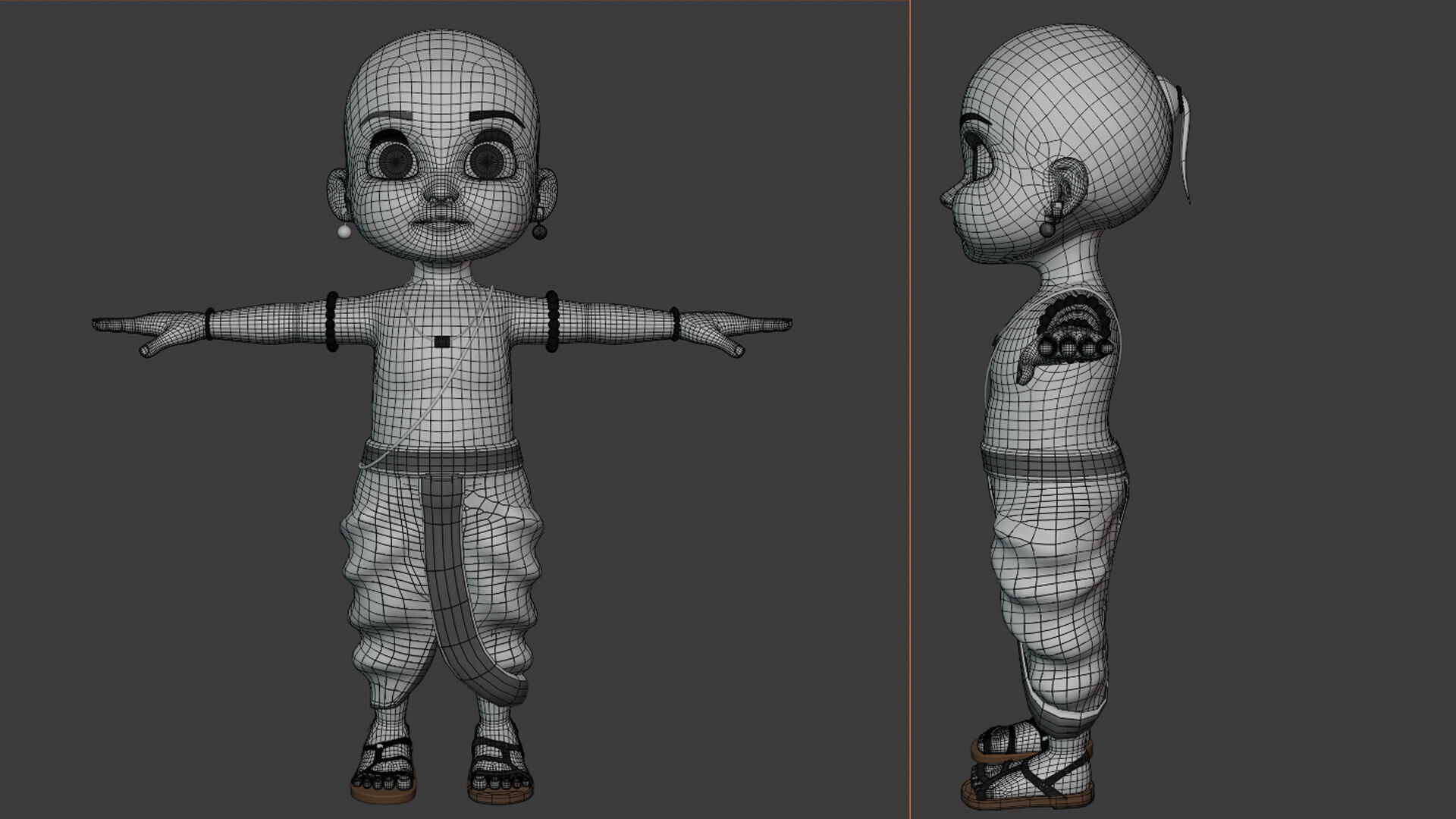 Cartoon Indian Pandit - 3D Model by jiten