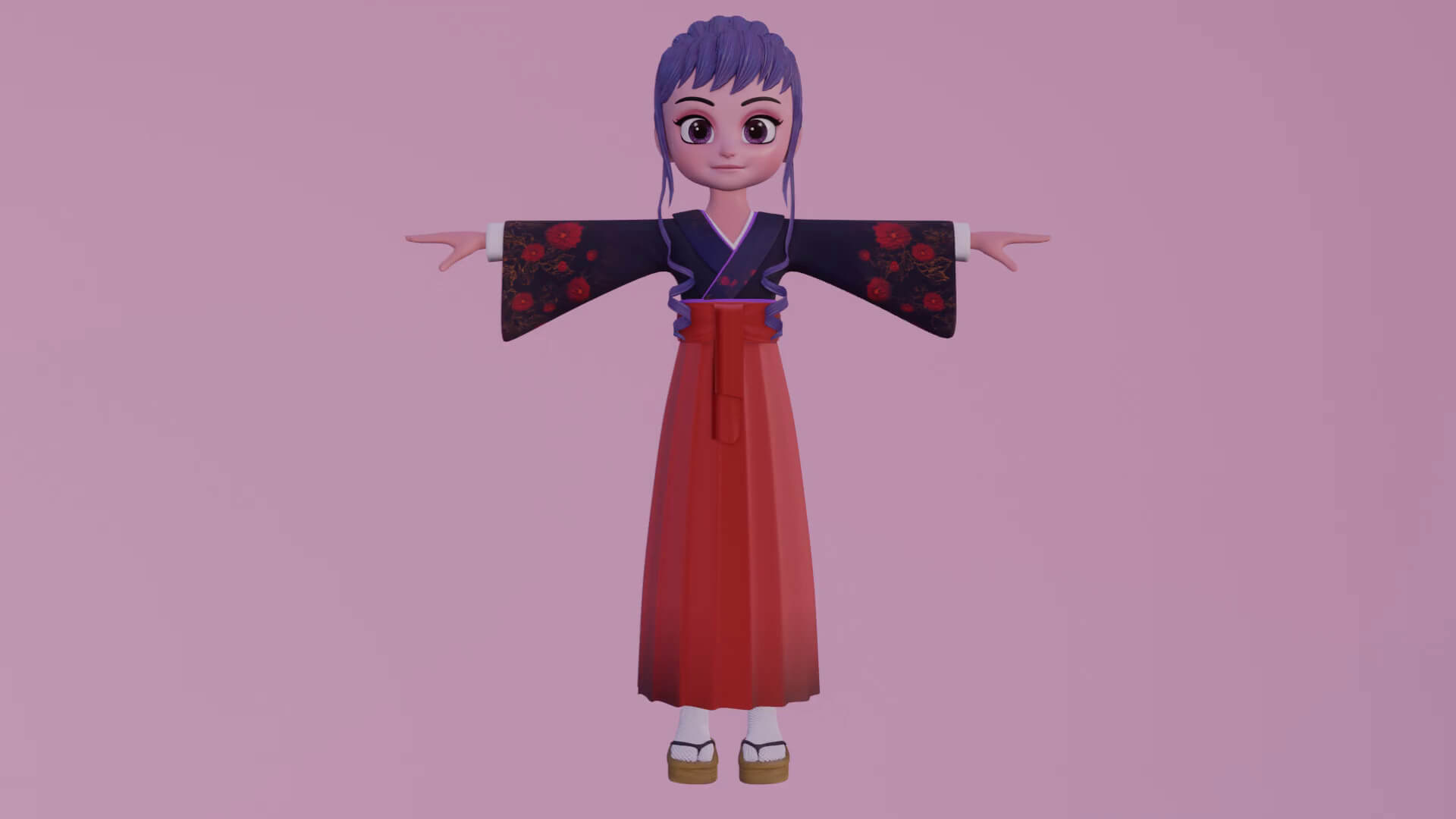 Kimono Girl - 3D Model by jiten
