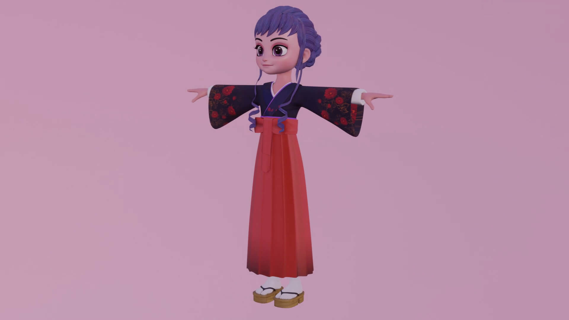Kimono Girl - 3D Model by jiten
