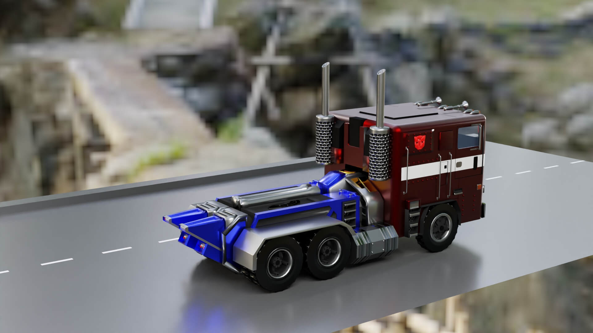 Masterpiece Optimus Prime Truck Mode 3D Render | RenderHub Gallery