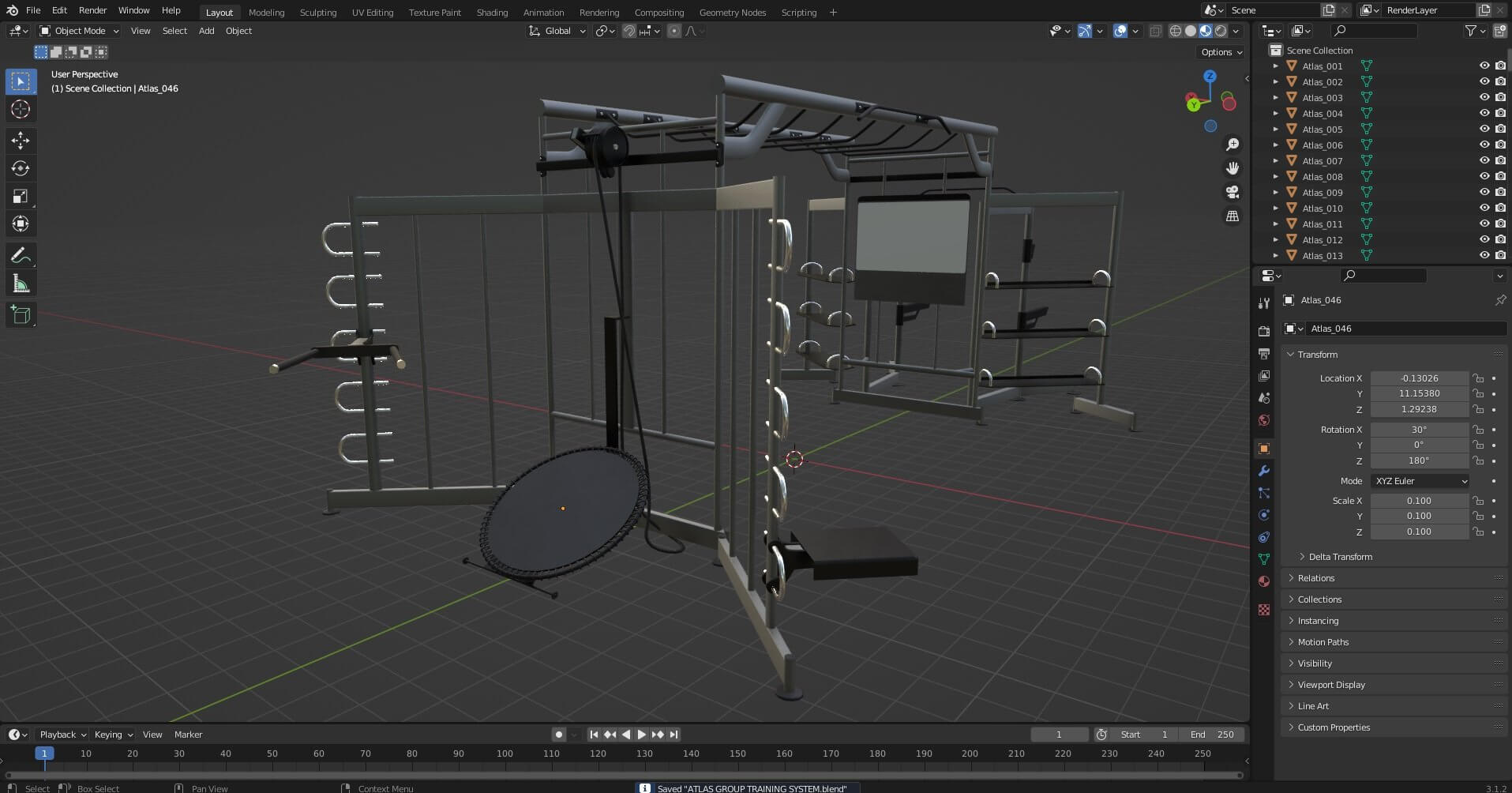 Atlas Group Training System - Free 3D Model by jk3dstudio