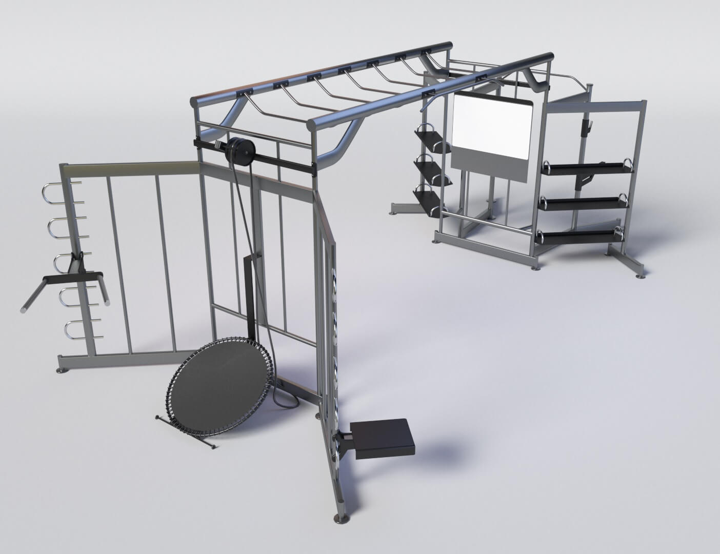 Atlas Group Training System - Professional 3D Gym Model 3D Render