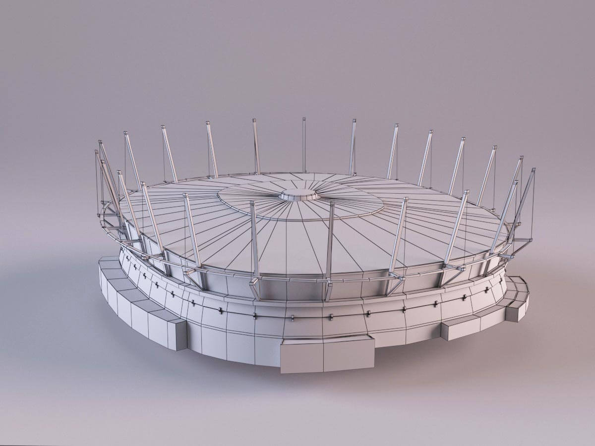 BC Place Vancouver - Low-Poly Stadium 3D Model 3D Render