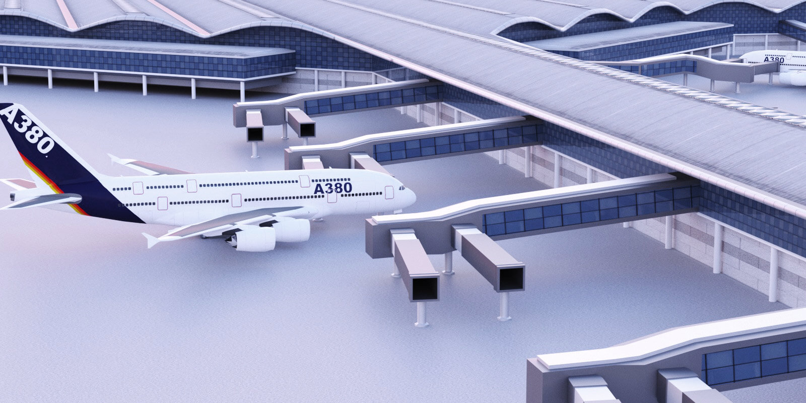 Hong Komg International Airport 3D Render by jk3dstudio