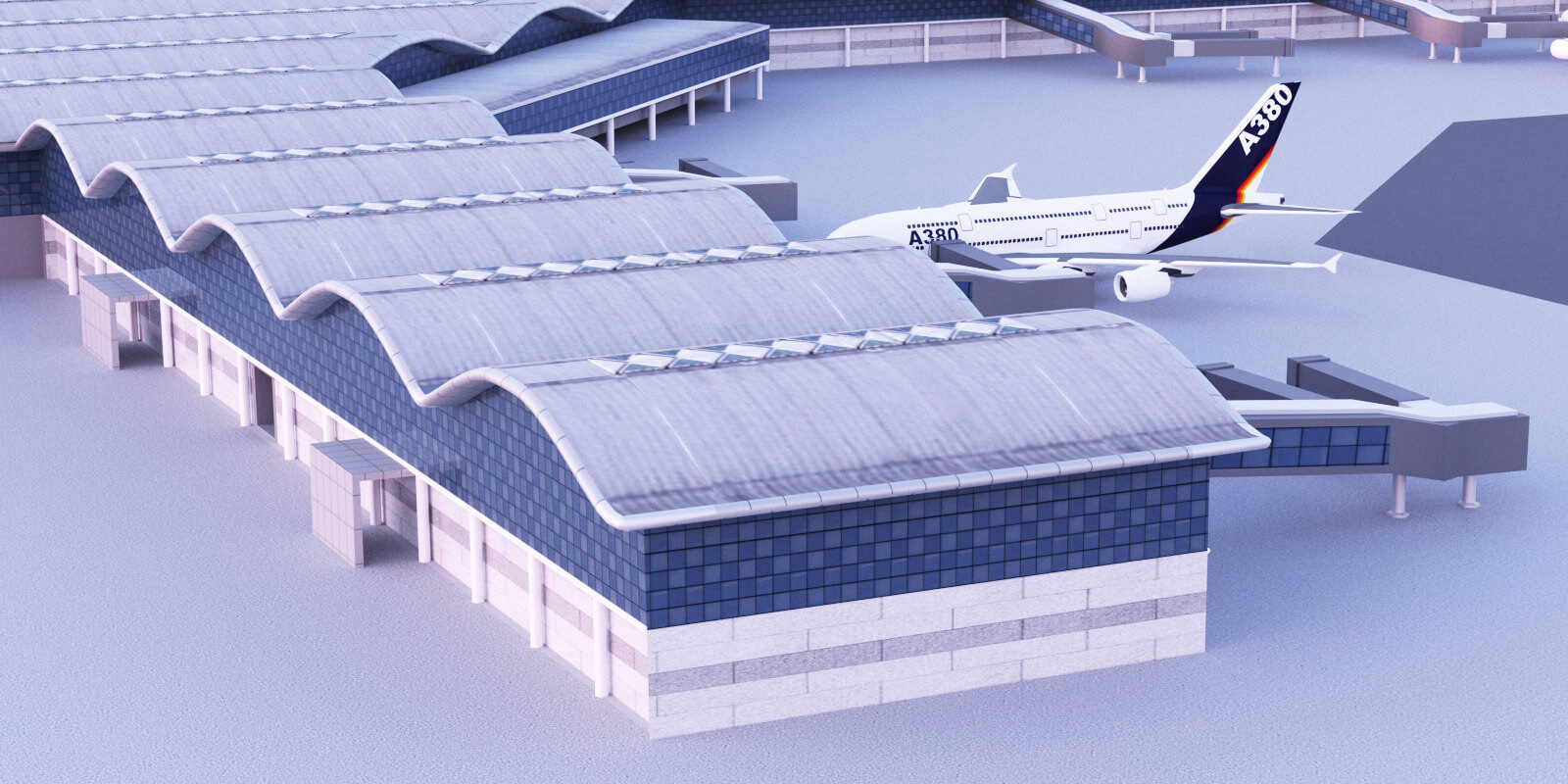 Hong Komg International Airport 3D Model by jk3dstudio