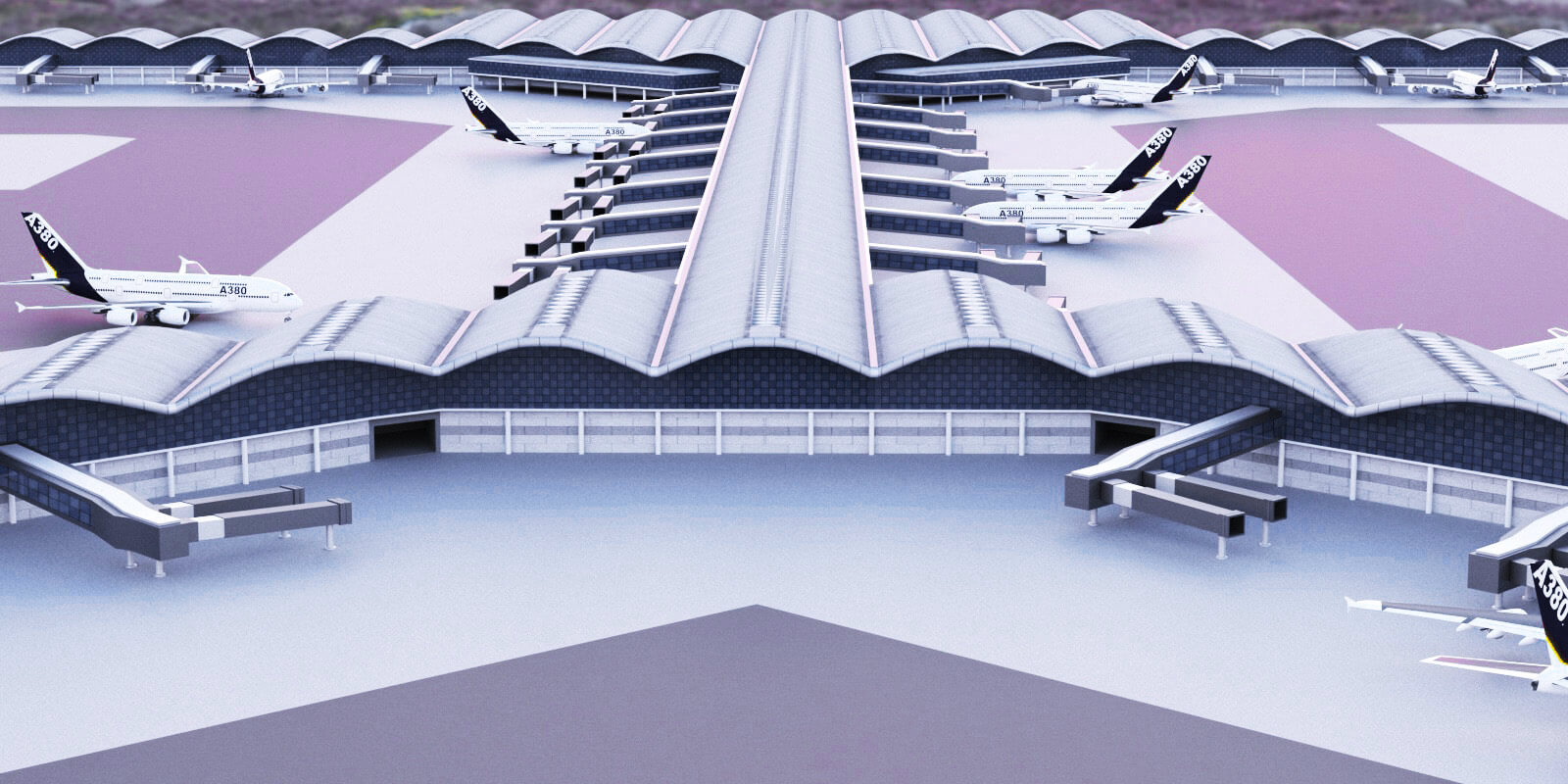 Hong Komg International Airport 3D Model by jk3dstudio