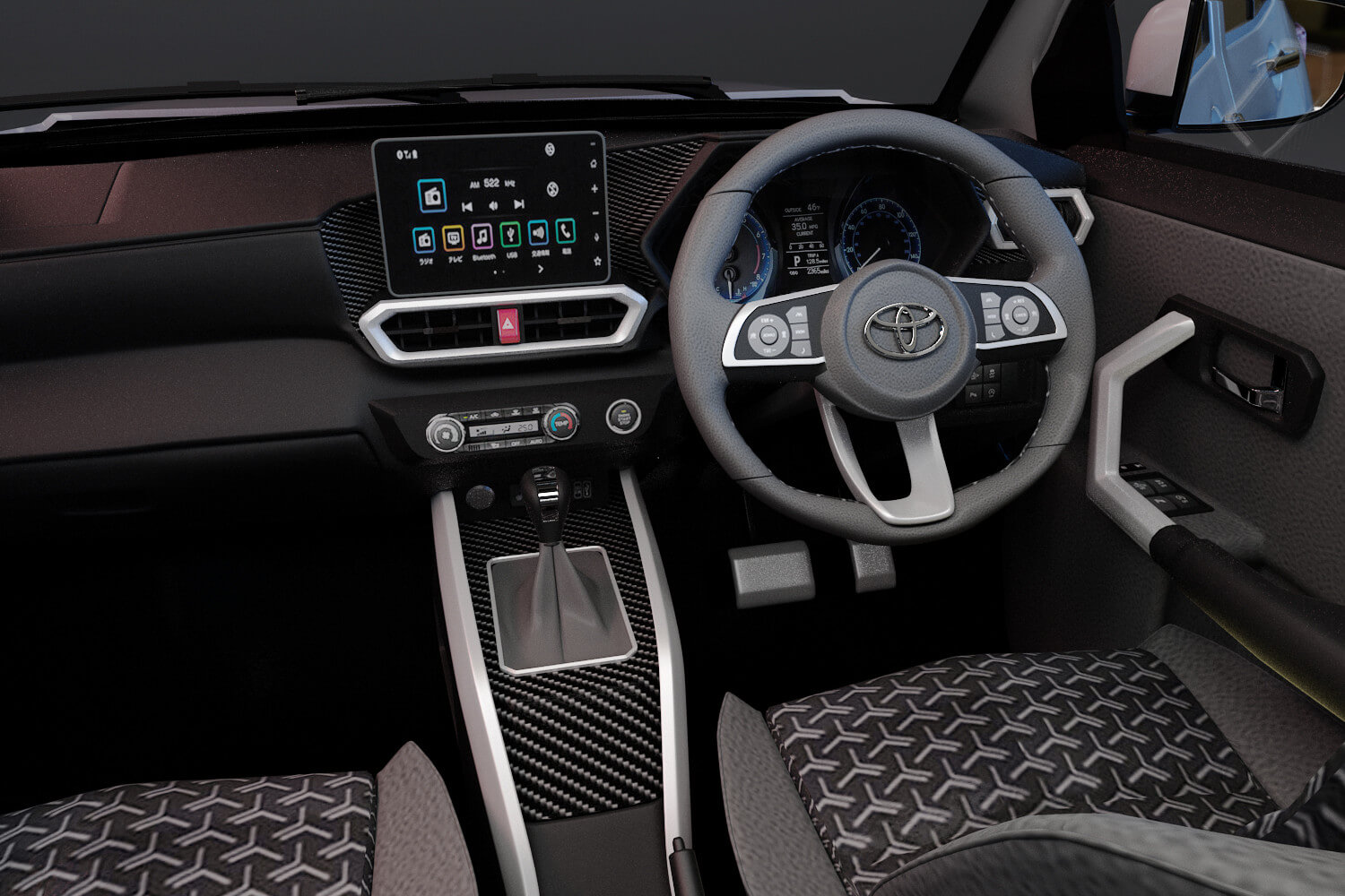 Toyota Raize With Interior 3D Model by jk3dstudio