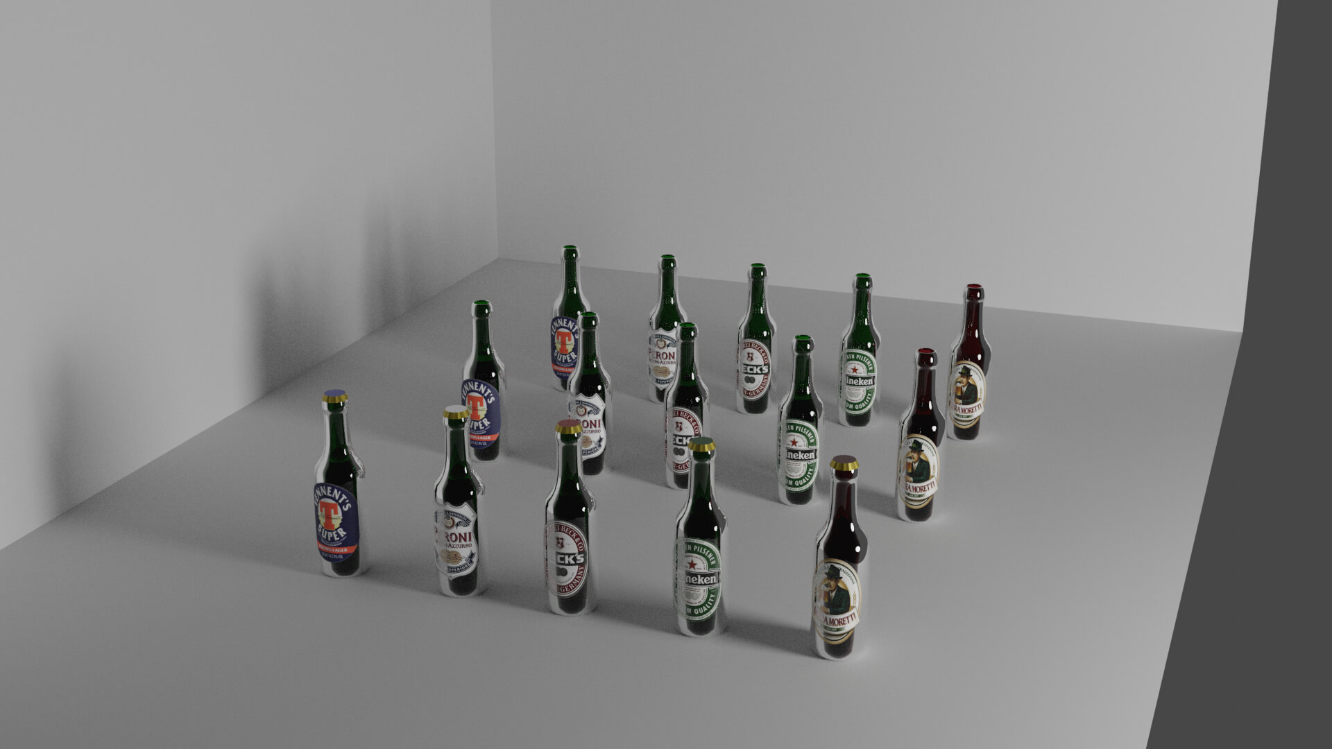 Beer Bottles - 3D Model by Joe Eagle