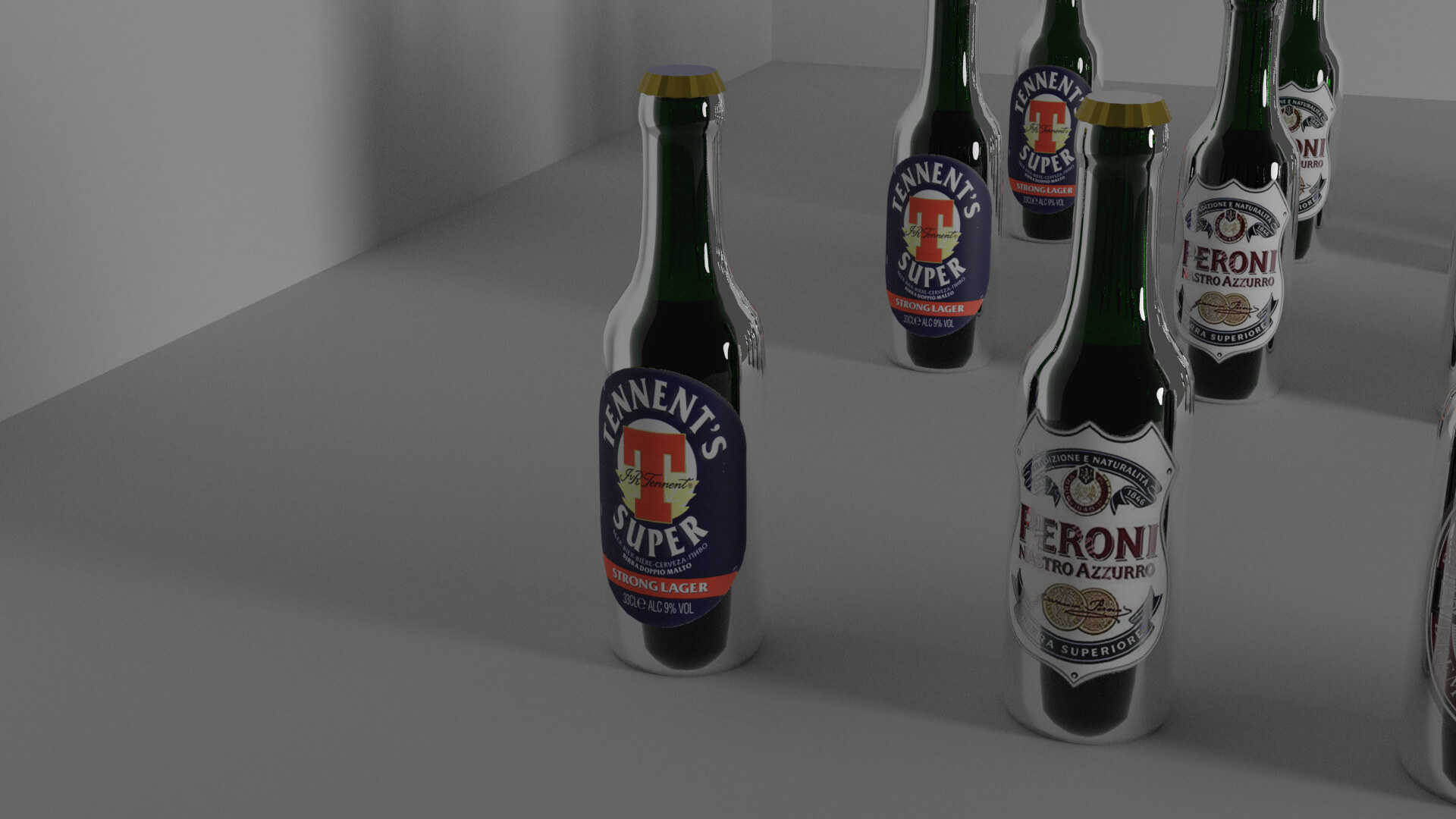 Beer Bottles - 3D Model by Joe Eagle