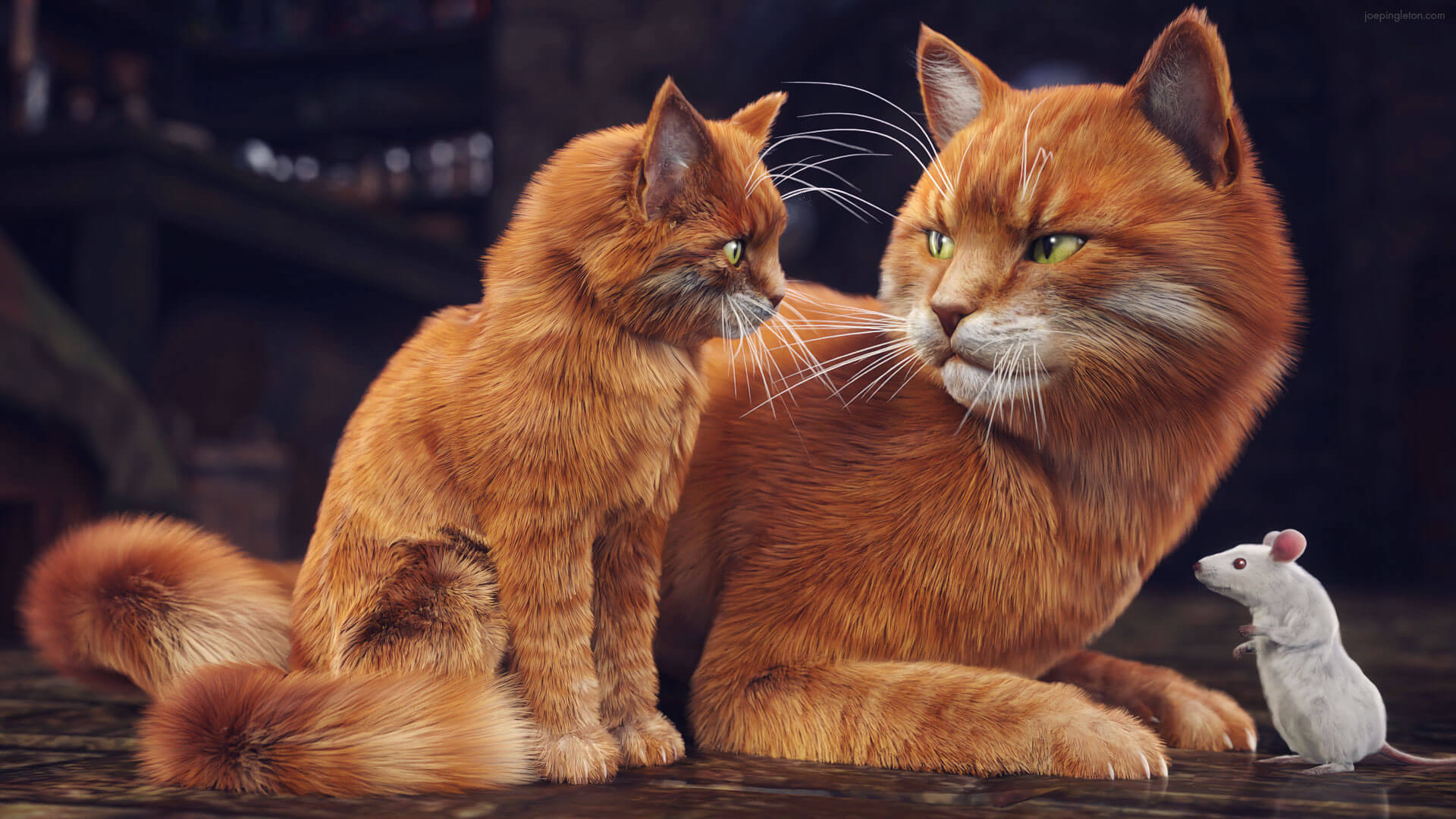 One Orange Braincell 3D Render, Digital Art by joepingleton