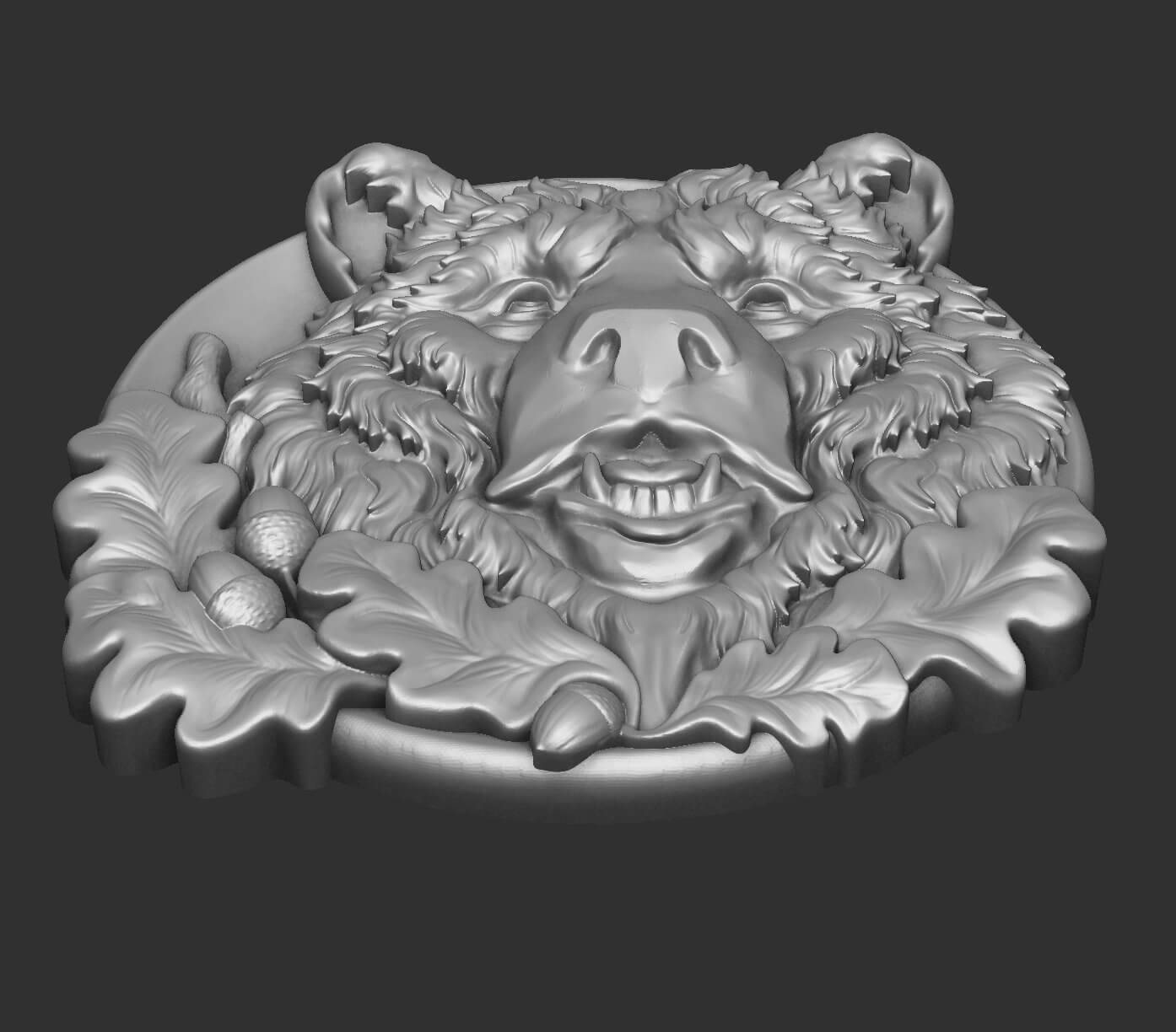 Bear Bas-Relief 3D Model by JoFox