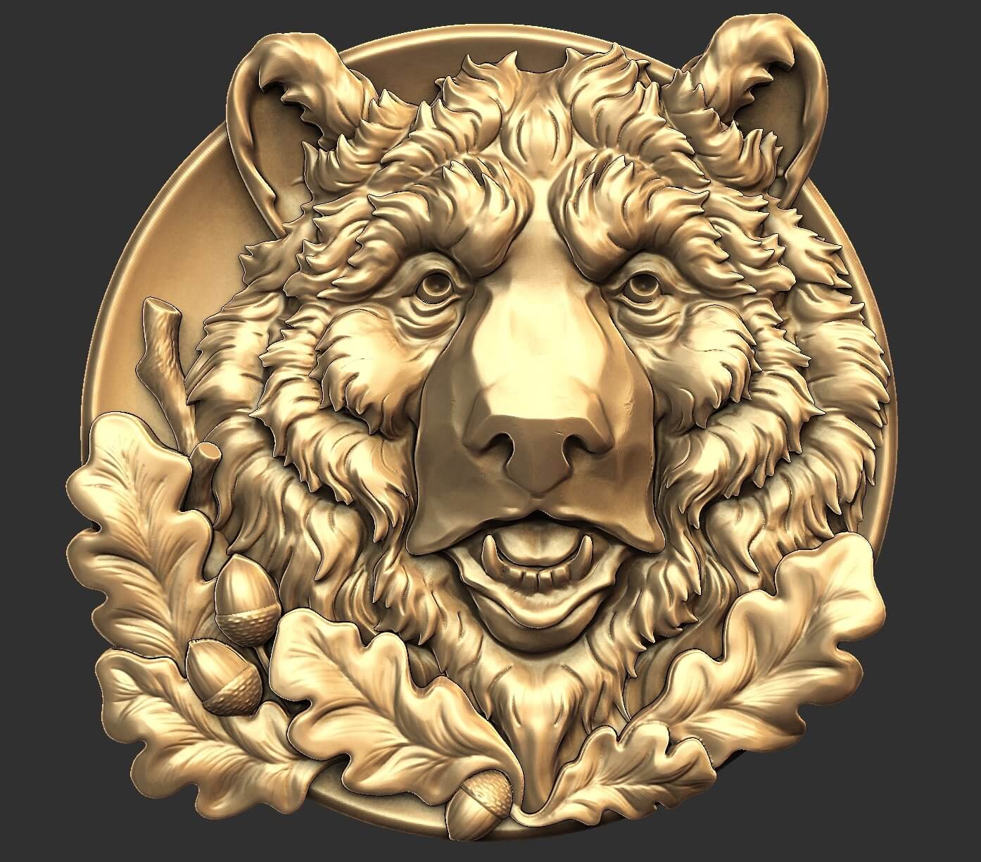 Bear Bas-Relief 3D Model by JoFox