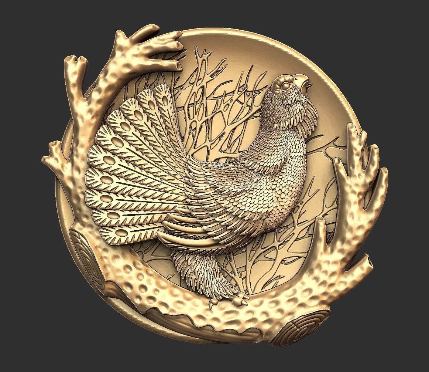 Bird Bas-Relief 3D Model by JoFox