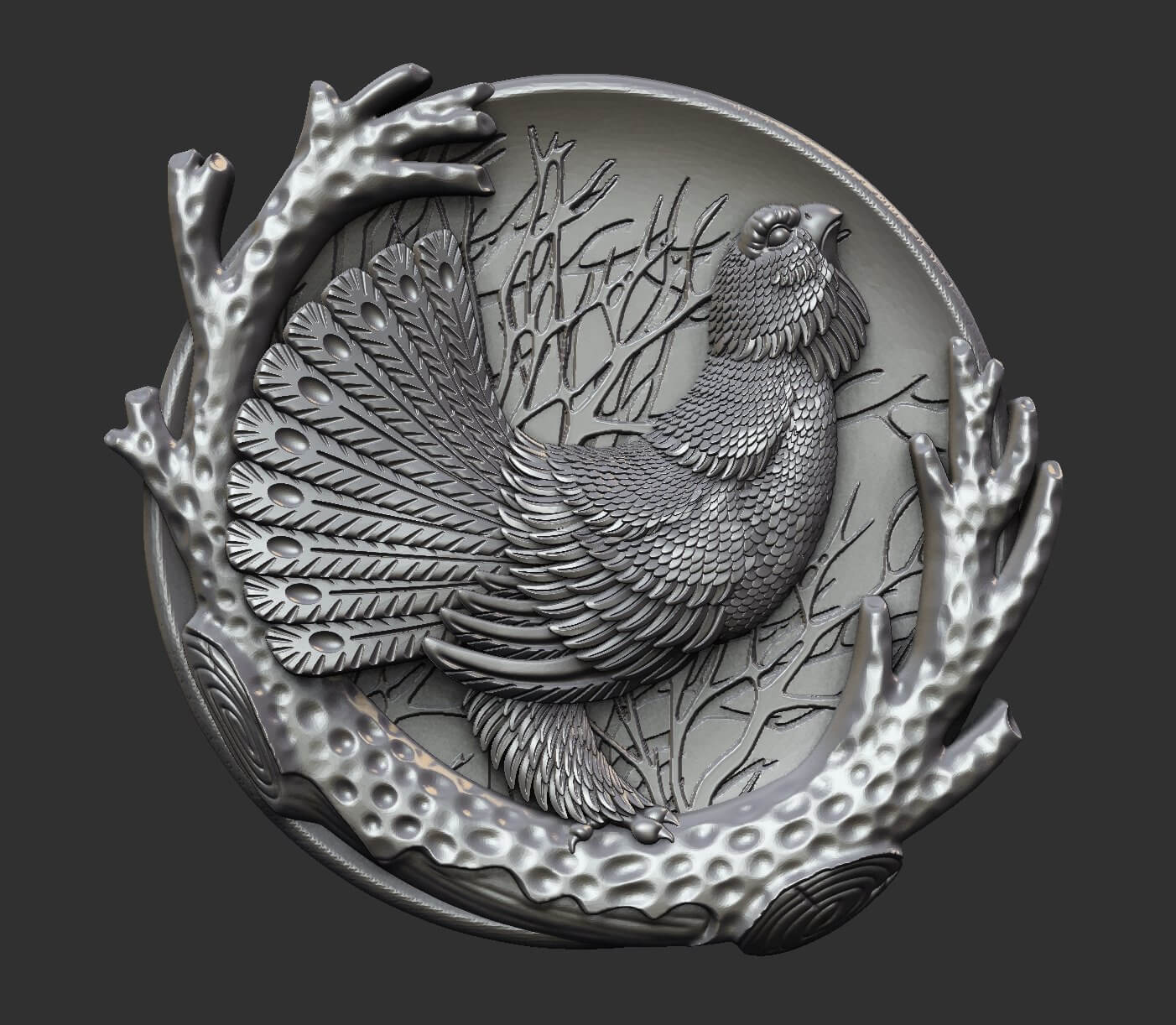 Bird Bas-Relief 3D Model by JoFox
