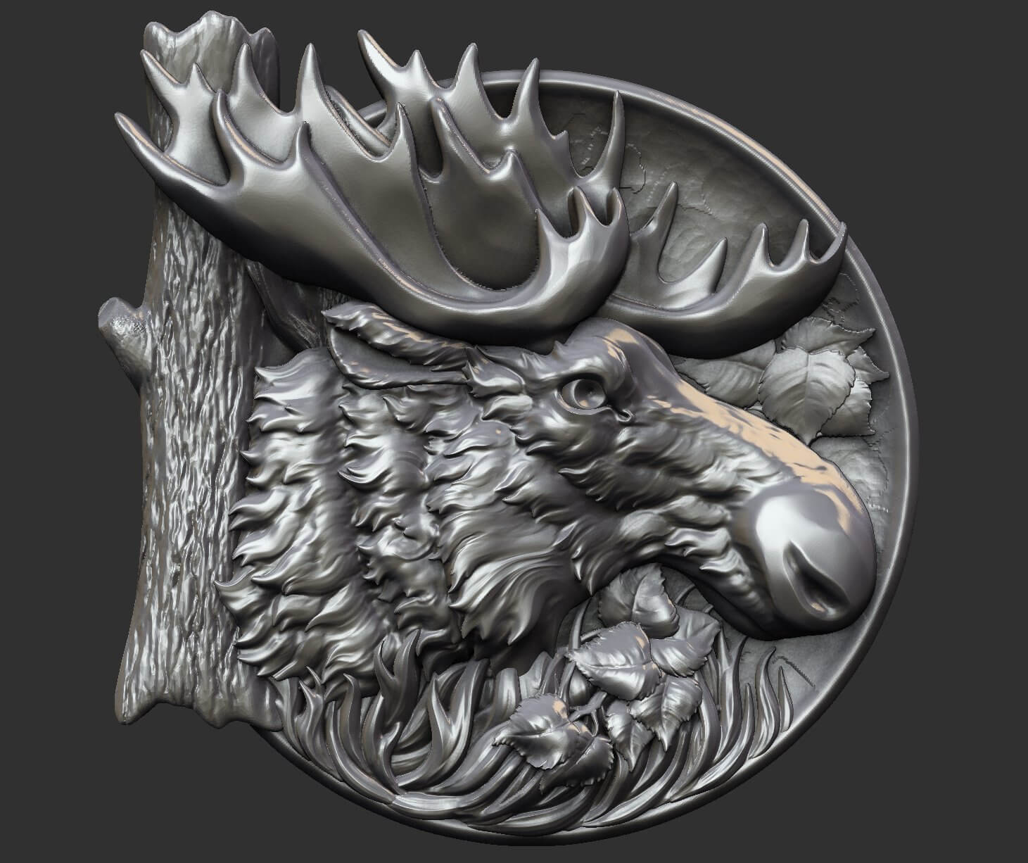 Moose Bas-Relief 3D Model by JoFox