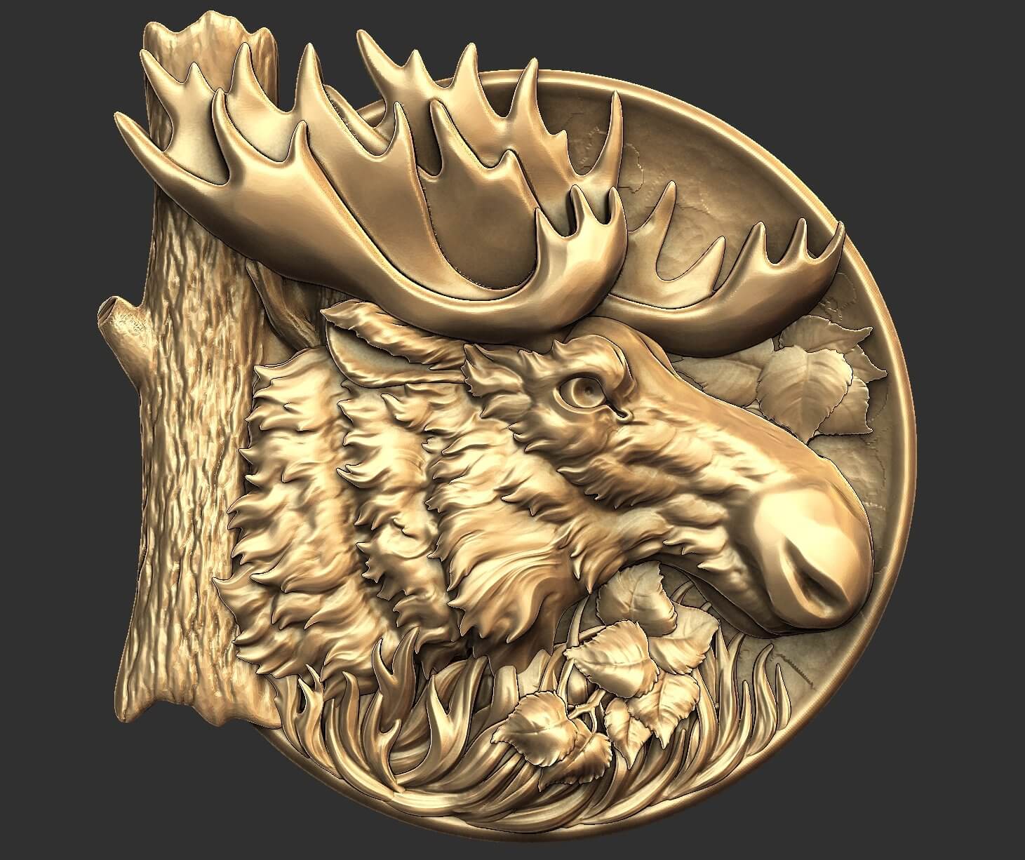 Moose Bas-Relief 3D Model by JoFox