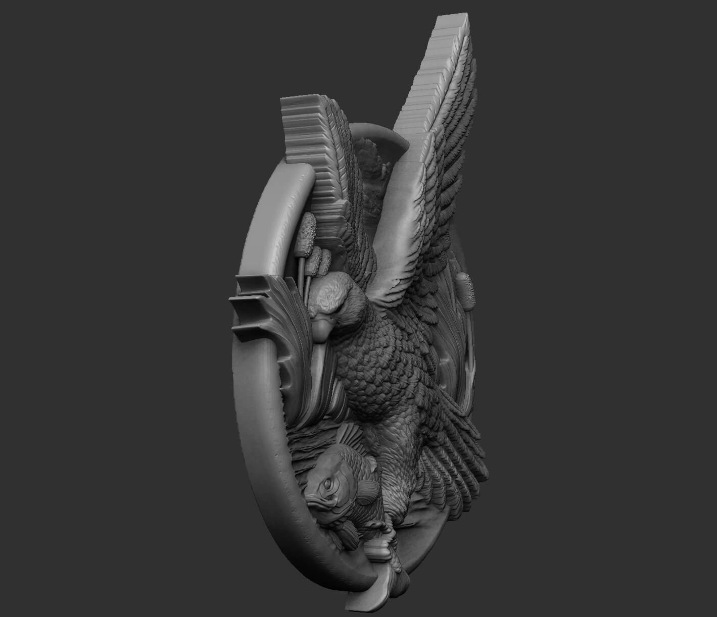 Hawk Bas-Relief 3D Model by JoFox