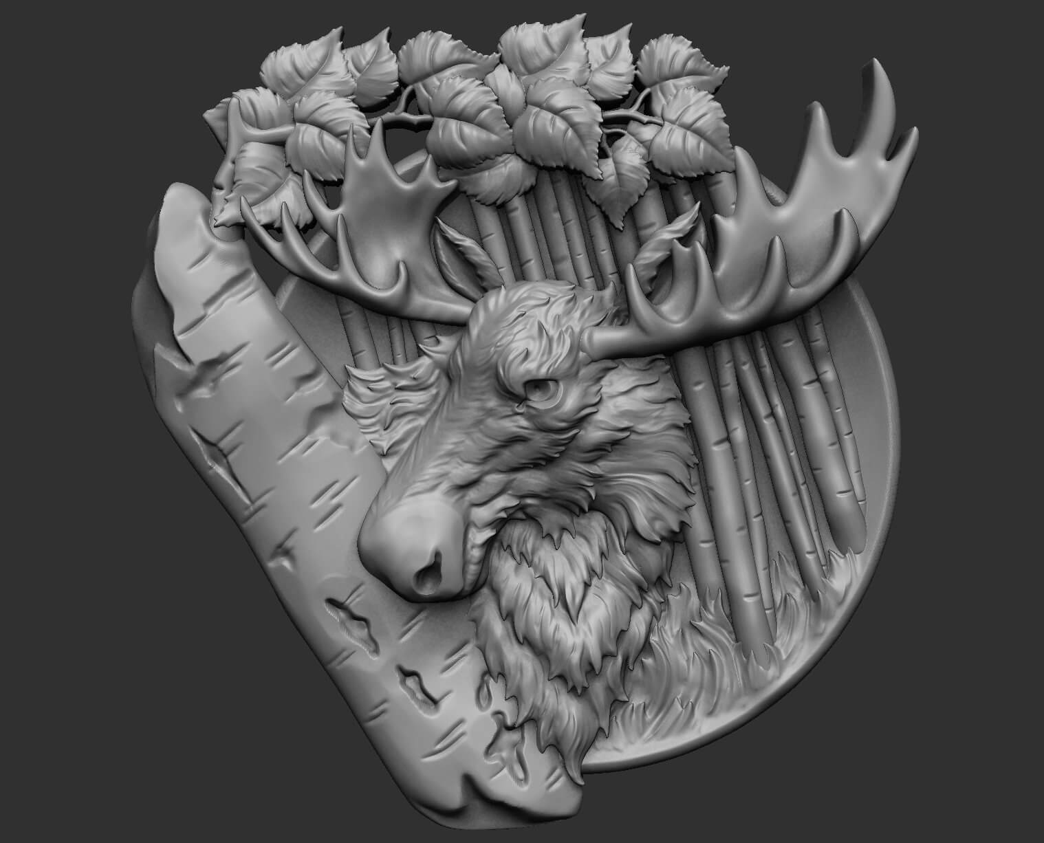 Moose Bas-Relief 3D Model by JoFox