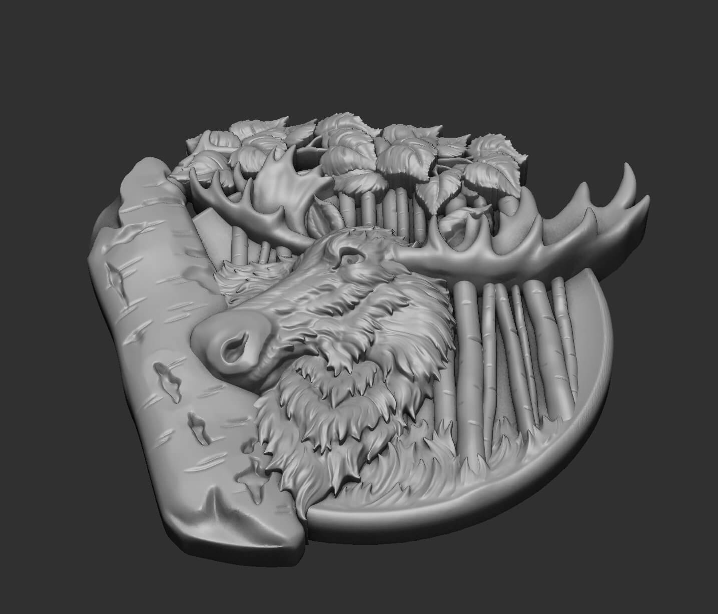 Moose Bas-Relief 3D Model by JoFox
