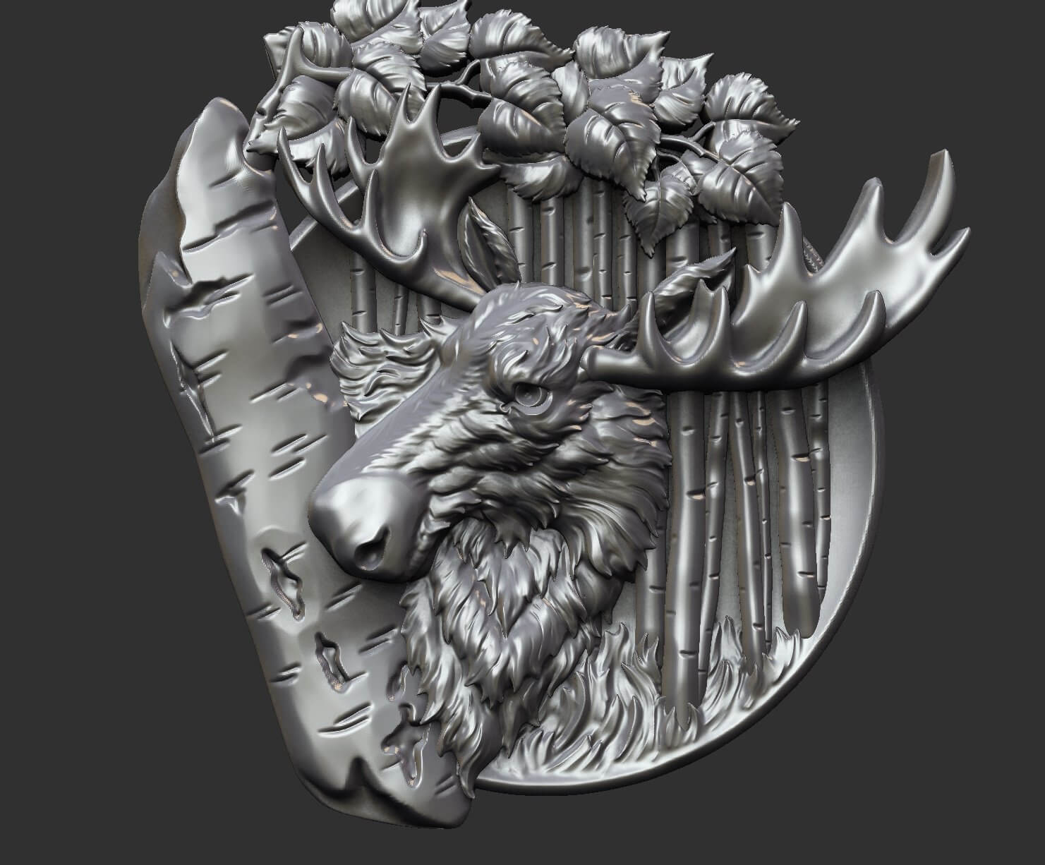 Moose Bas-Relief 3D Model by JoFox