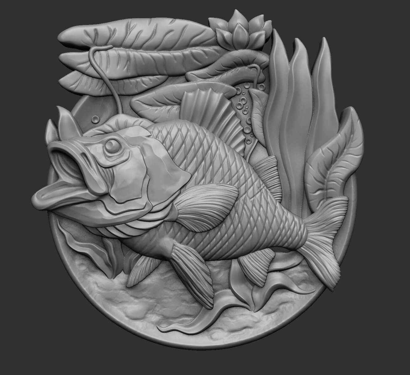 Perch Bas-Relief 3D Model by JoFox