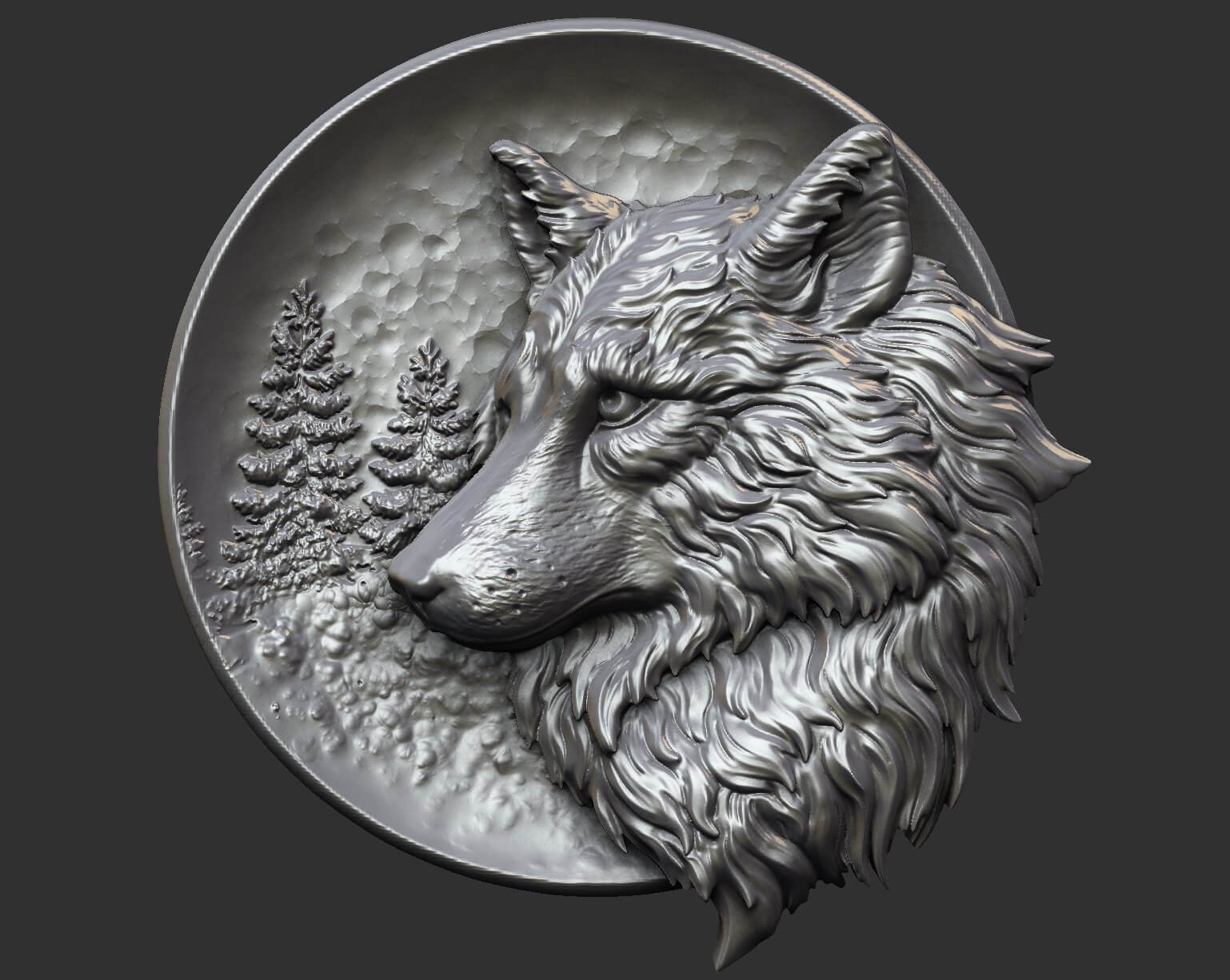 Wolf Bas-relief 3D Model by JoFox