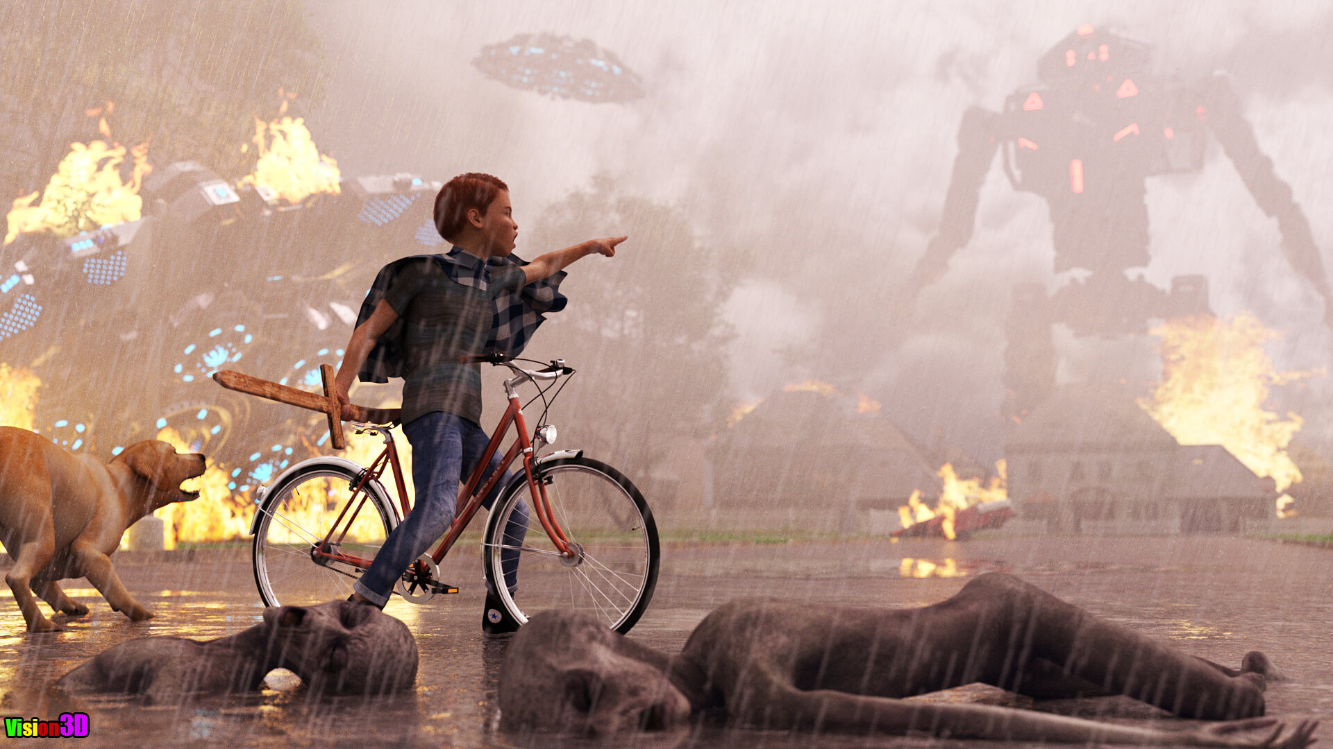 The Bravest Jimmy VS. The Spacemen - HECK TO PAY 3D Render