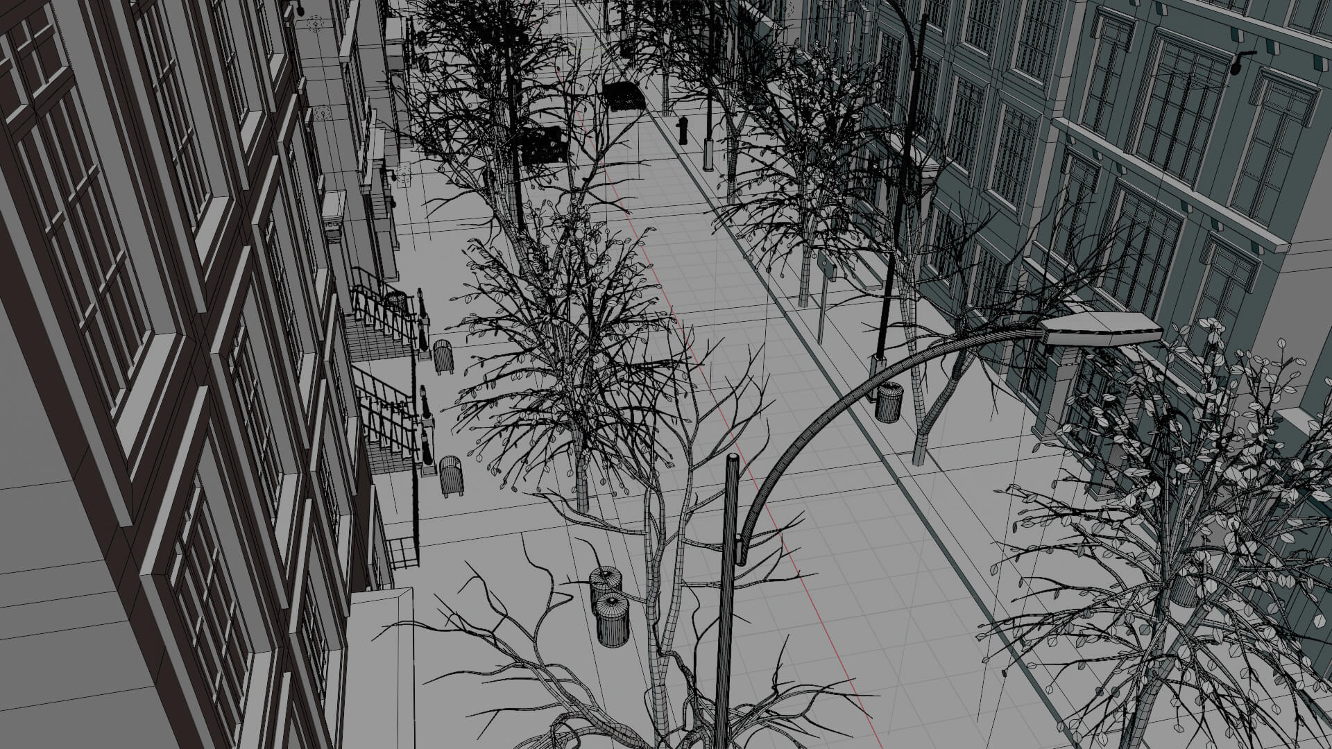 3D Industrial City Block- City Street by johntrek