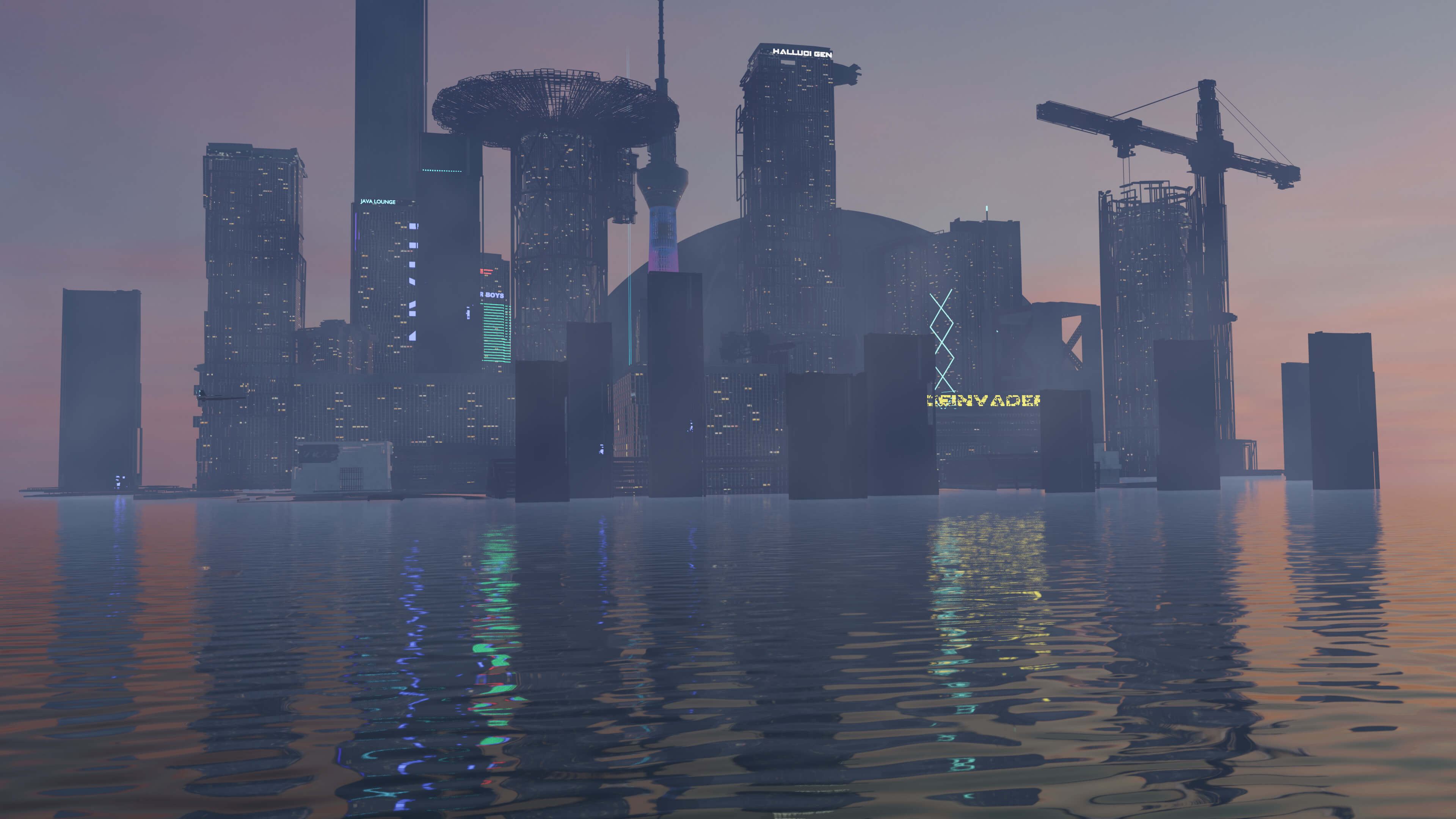 Futuristic City - Ocean City 3D Model by johntrek