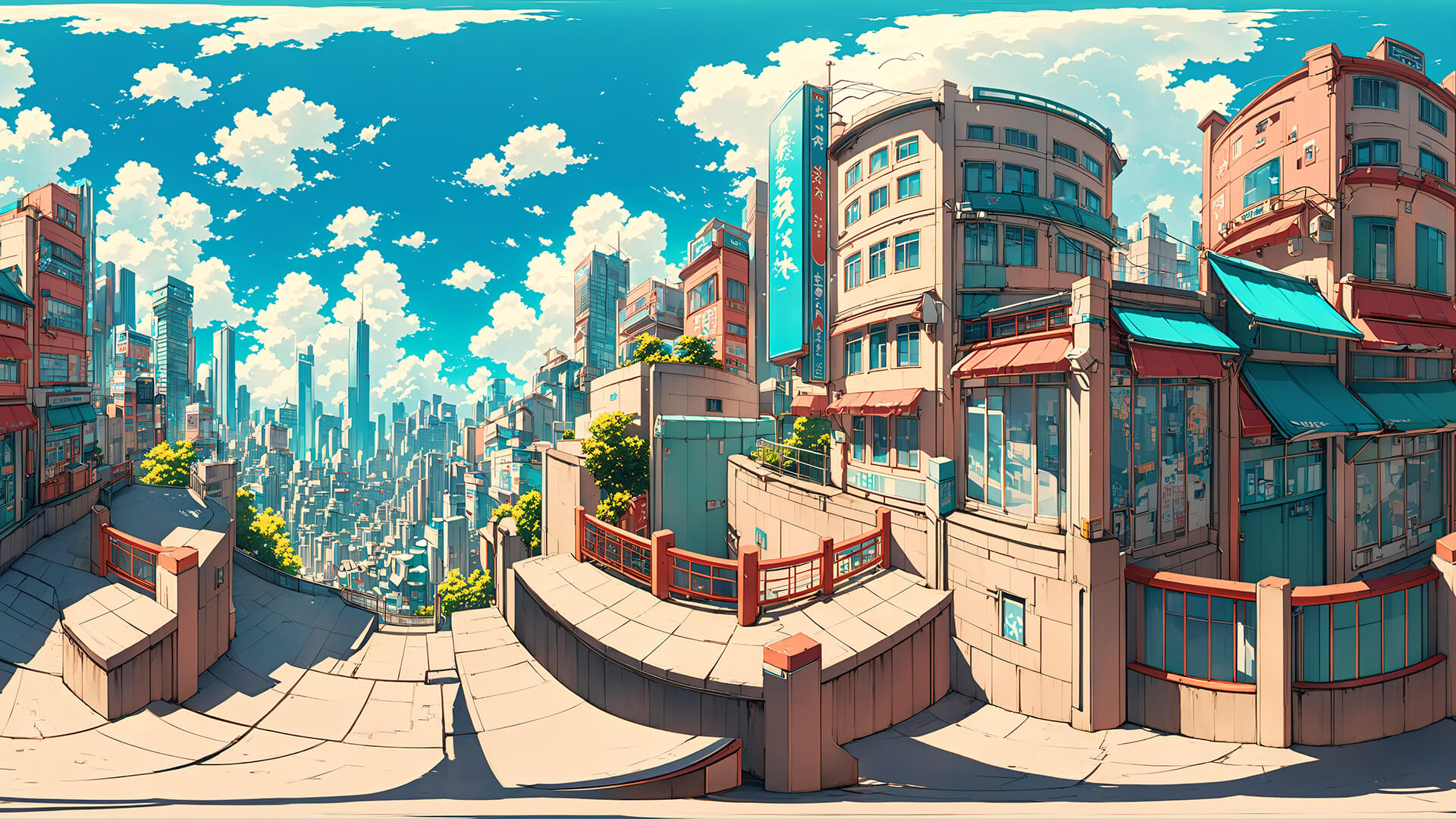 64 HDRI Anime Cityscape Panoramas - HDR Image by Johny1981