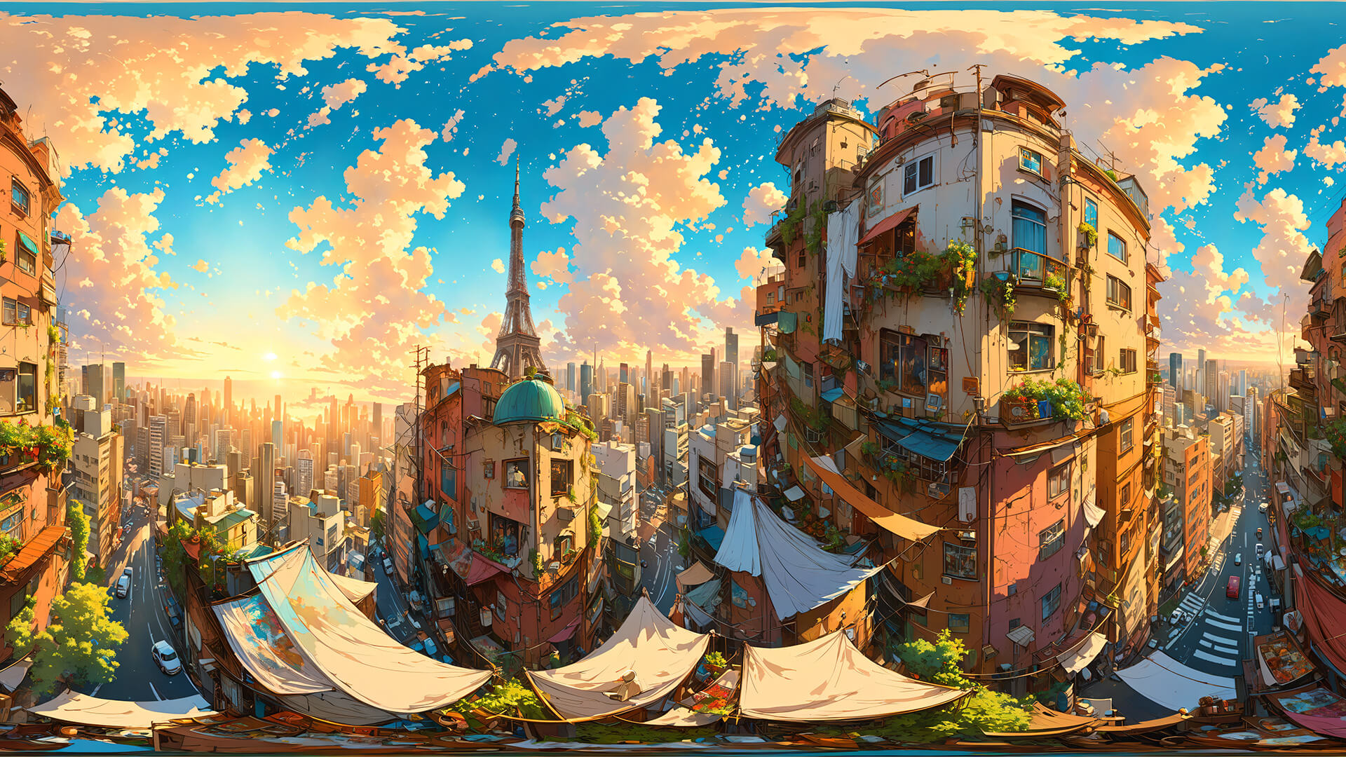 64 HDRI Anime Cityscape Panoramas - HDR Image by Johny1981