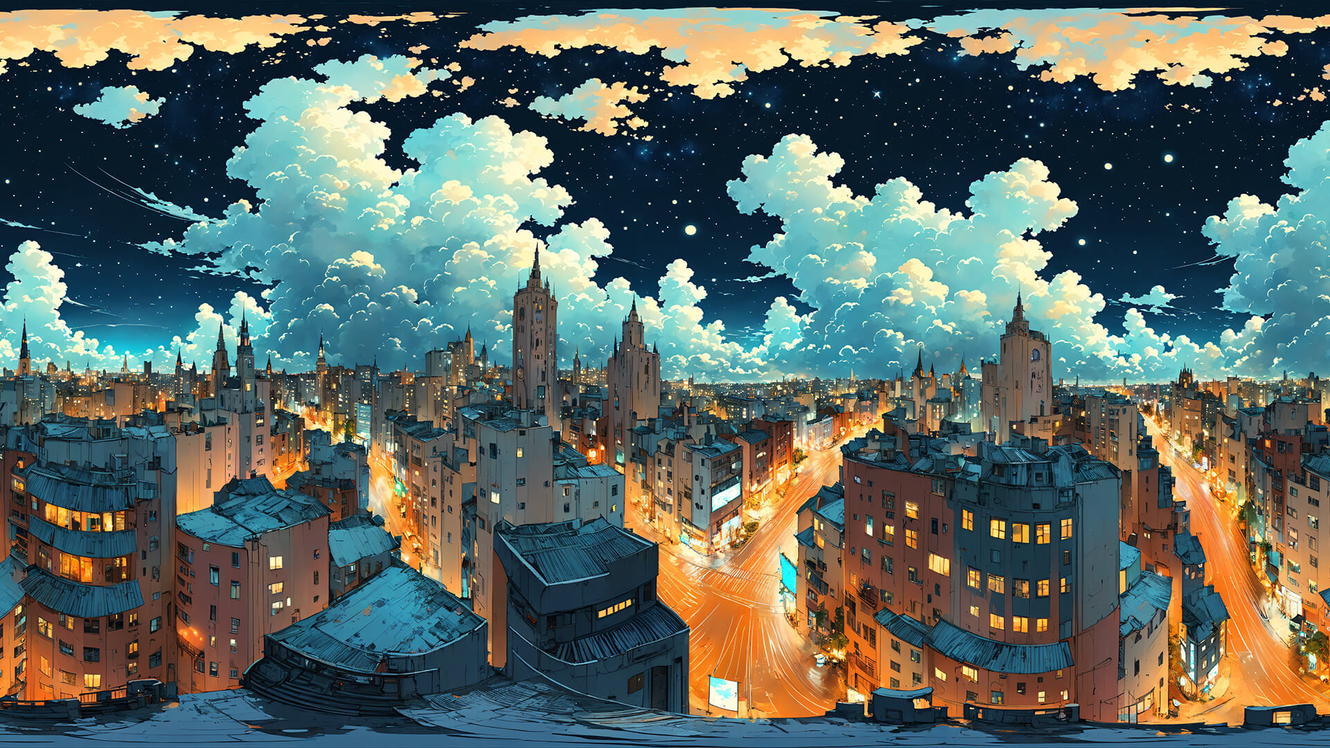64 HDRI Anime Cityscape Panoramas - HDR Image by Johny1981