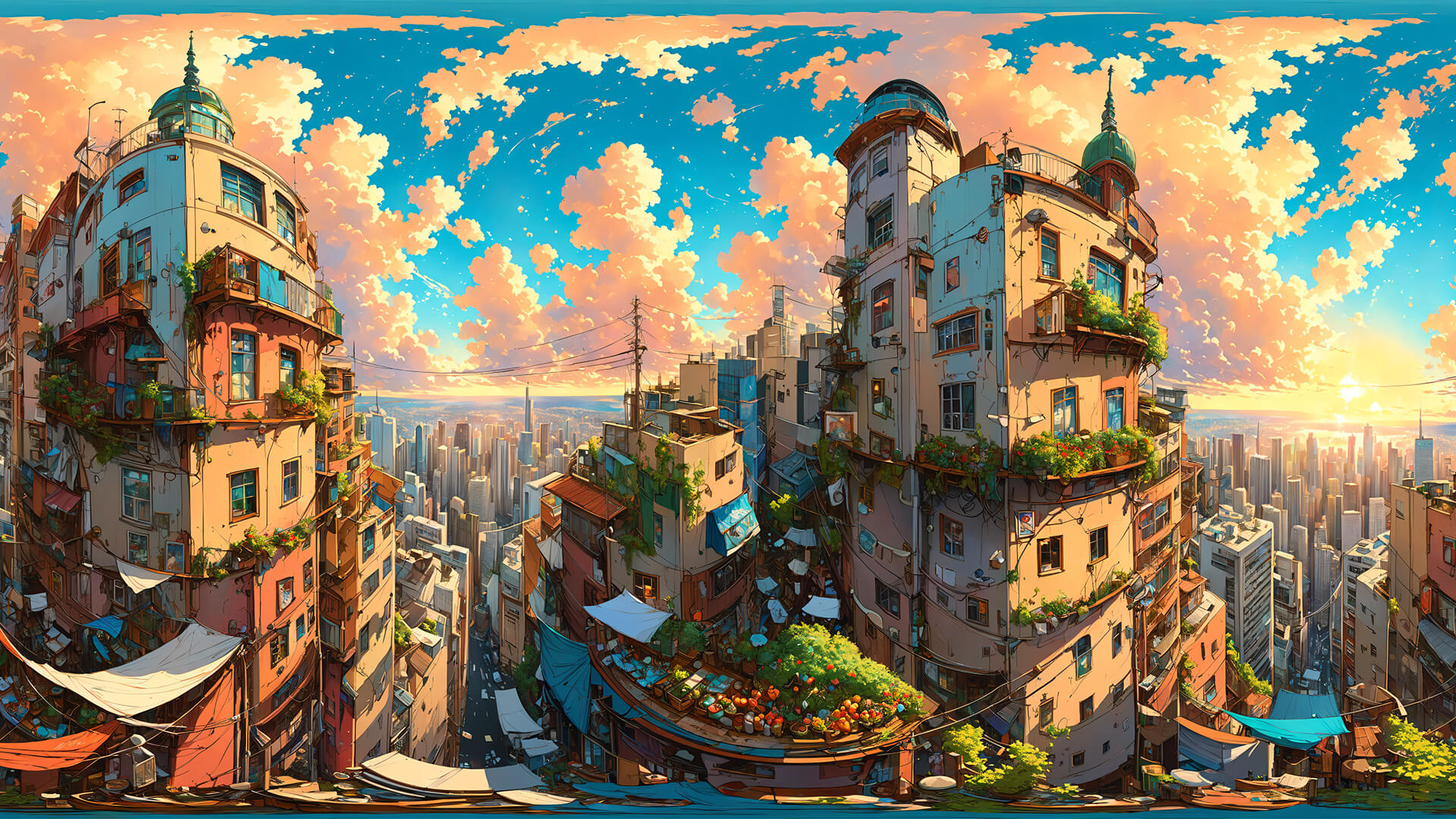 64 HDRI Anime Cityscape Panoramas - HDR Image by Johny1981