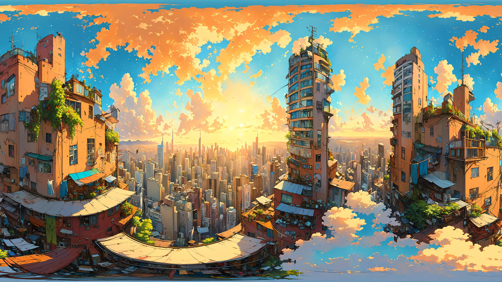 64 HDRI Anime Cityscape Panoramas - HDR Image by Johny1981