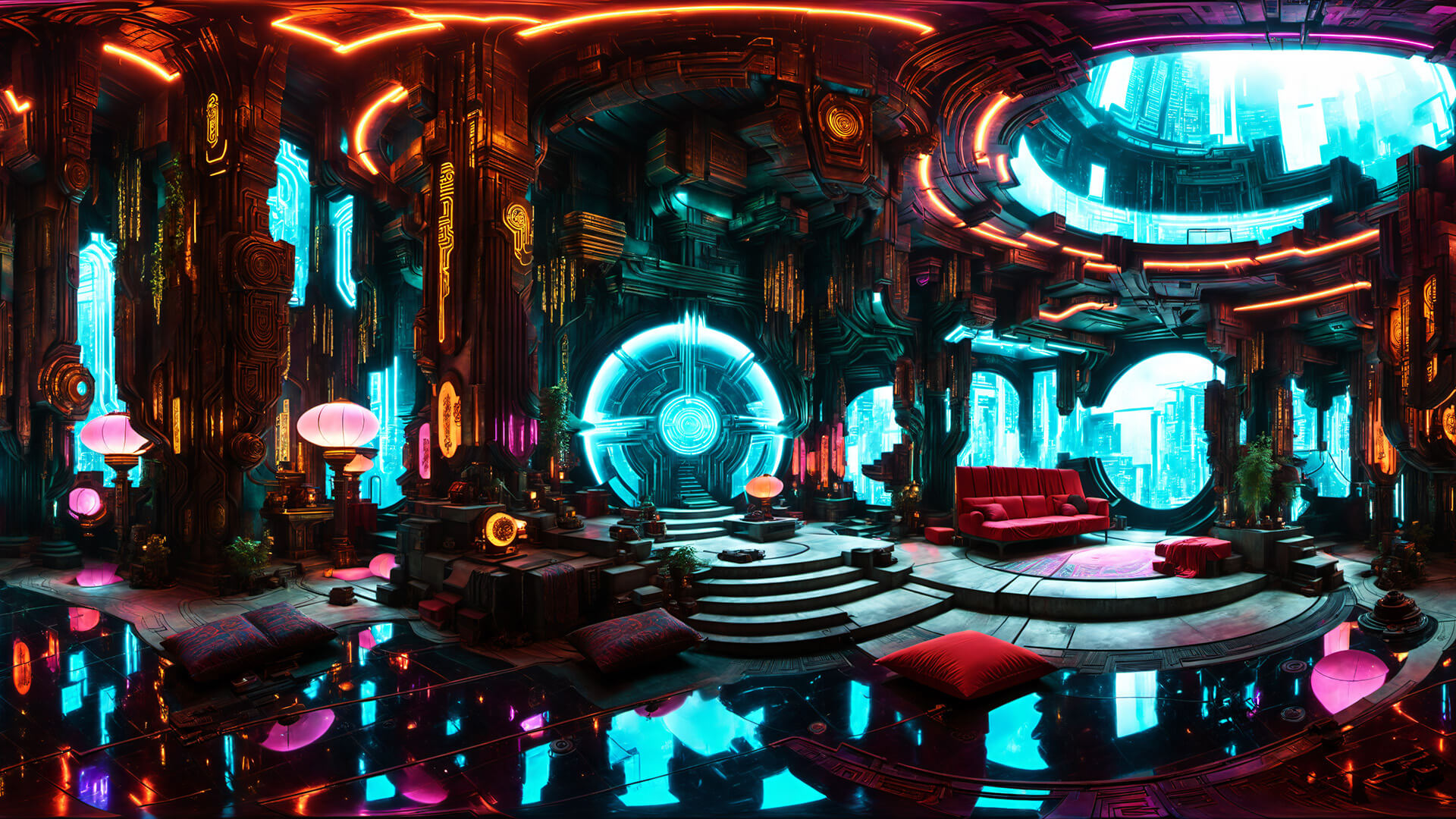 HDRI Cyberpunk Indoor Panoramas - HDR Image by Johny1981