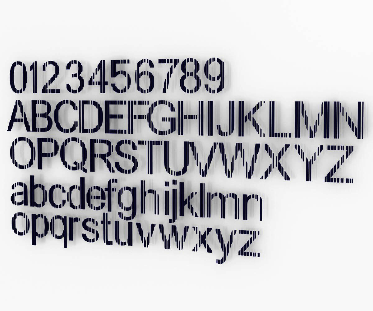 Barcode Font - 3D Model by JonRichardt