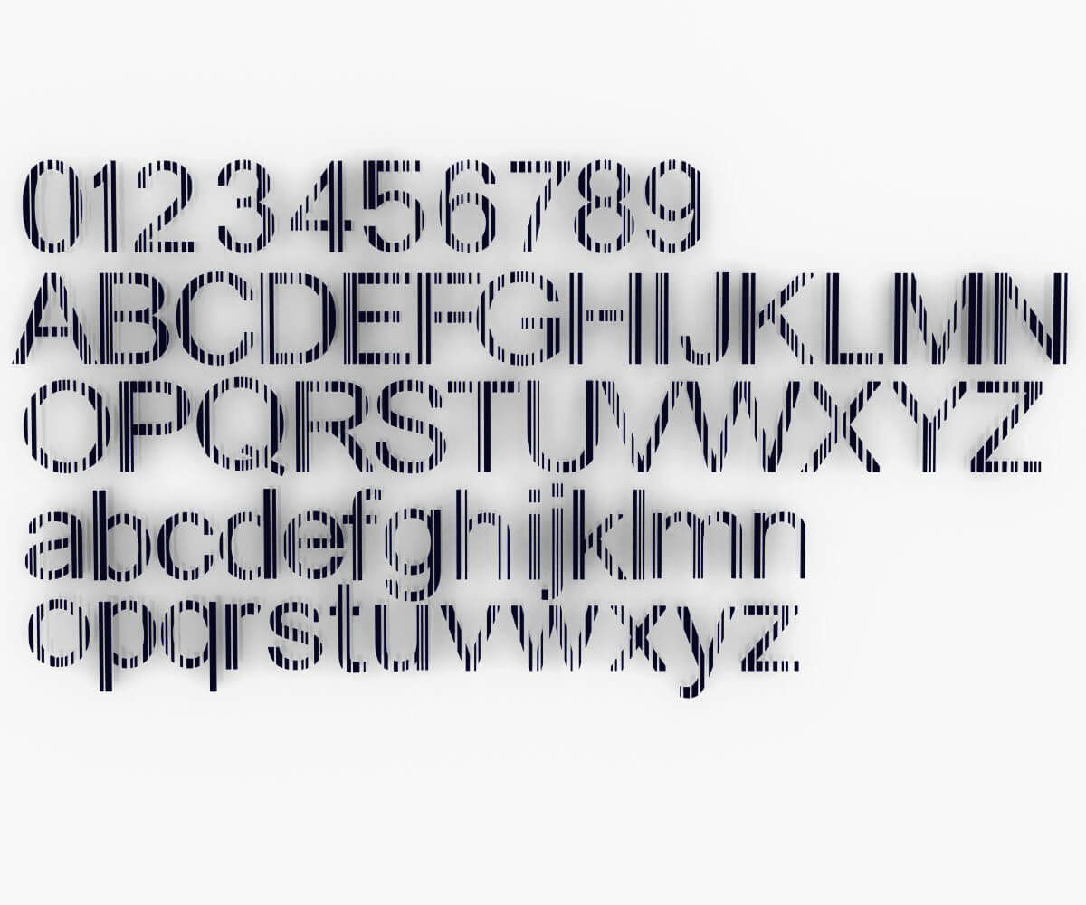 Barcode Font - 3D Model by JonRichardt