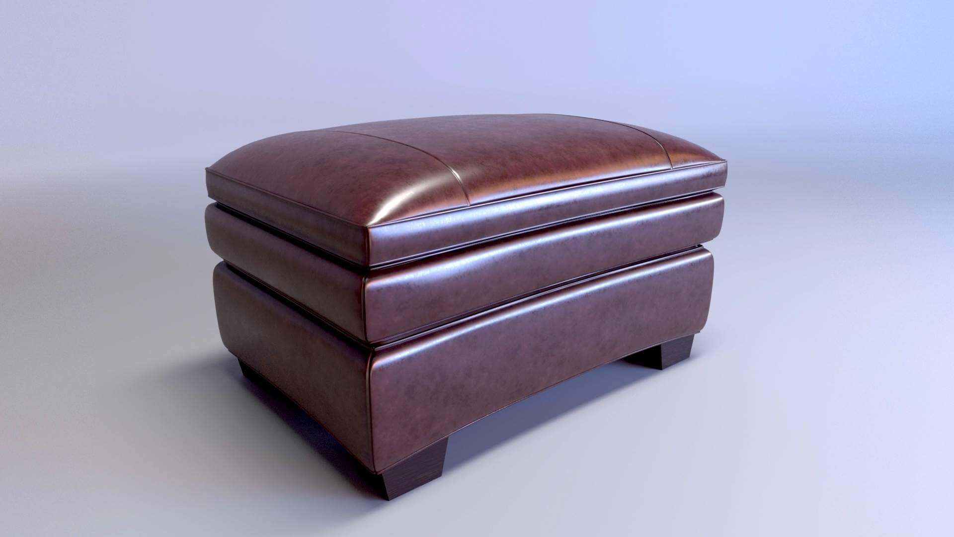 Leather Ottoman - 3D Model by jophrod